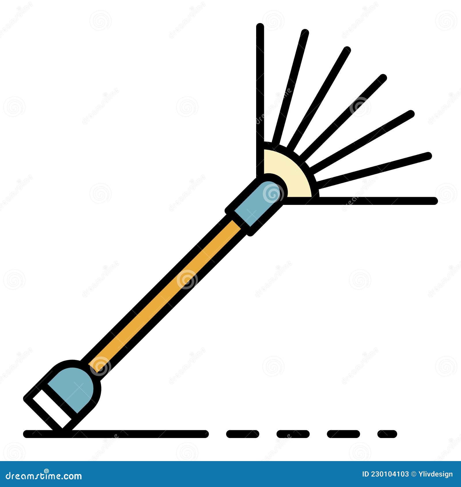 Leaf Rake Icon Color Outline Vector Stock Vector - Illustration of fall ...