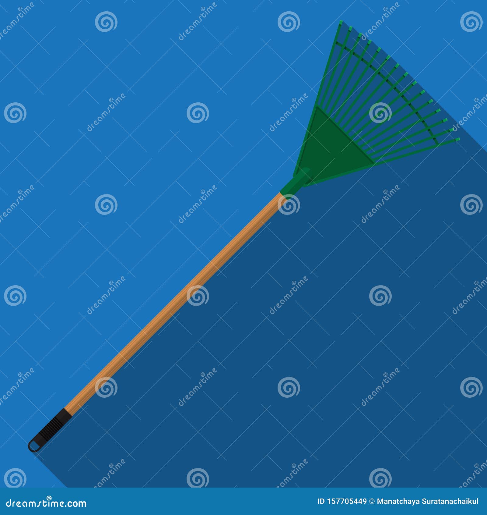 Leaf rake. stock illustration. Illustration of pile - 157705449
