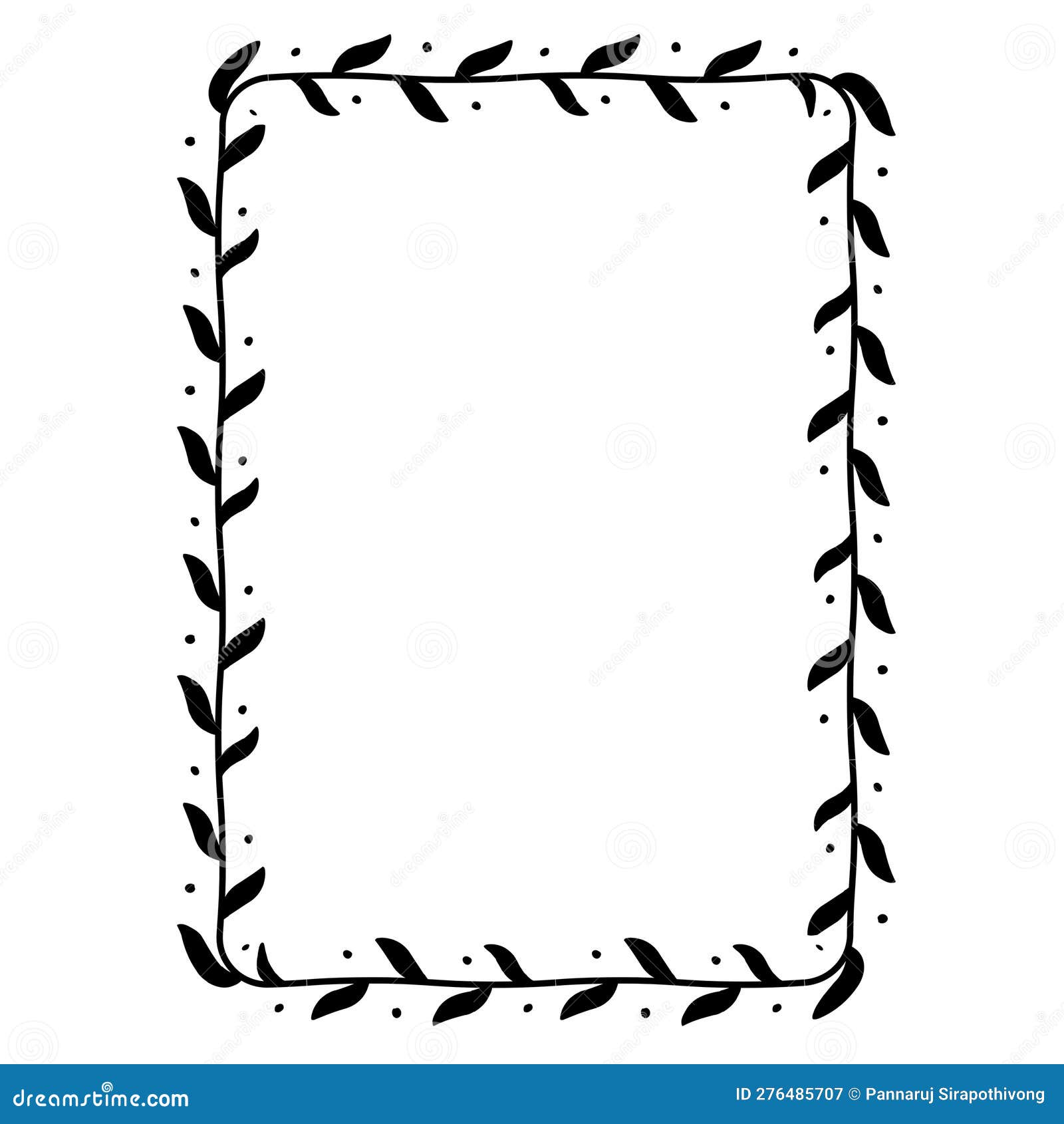 Leaf Rectangle Flower Frame Leaf Wreath Vector Border Floral Photo ...