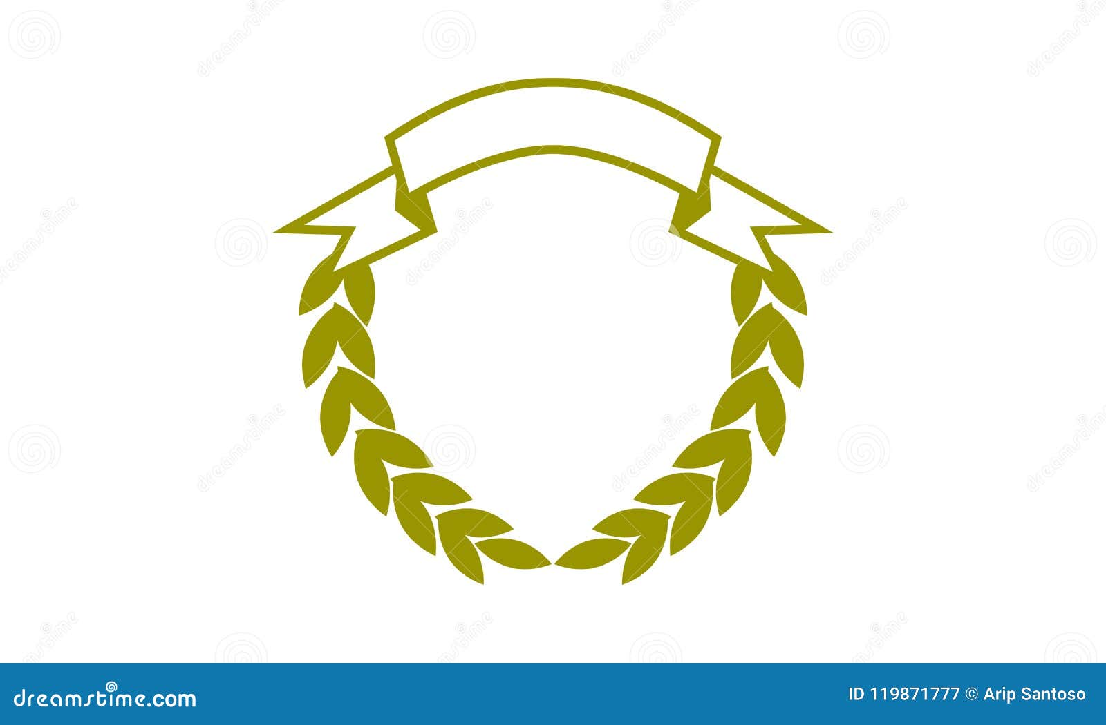 Leaf Ribbon Shield Template Blank Stock Vector - Illustration of ...