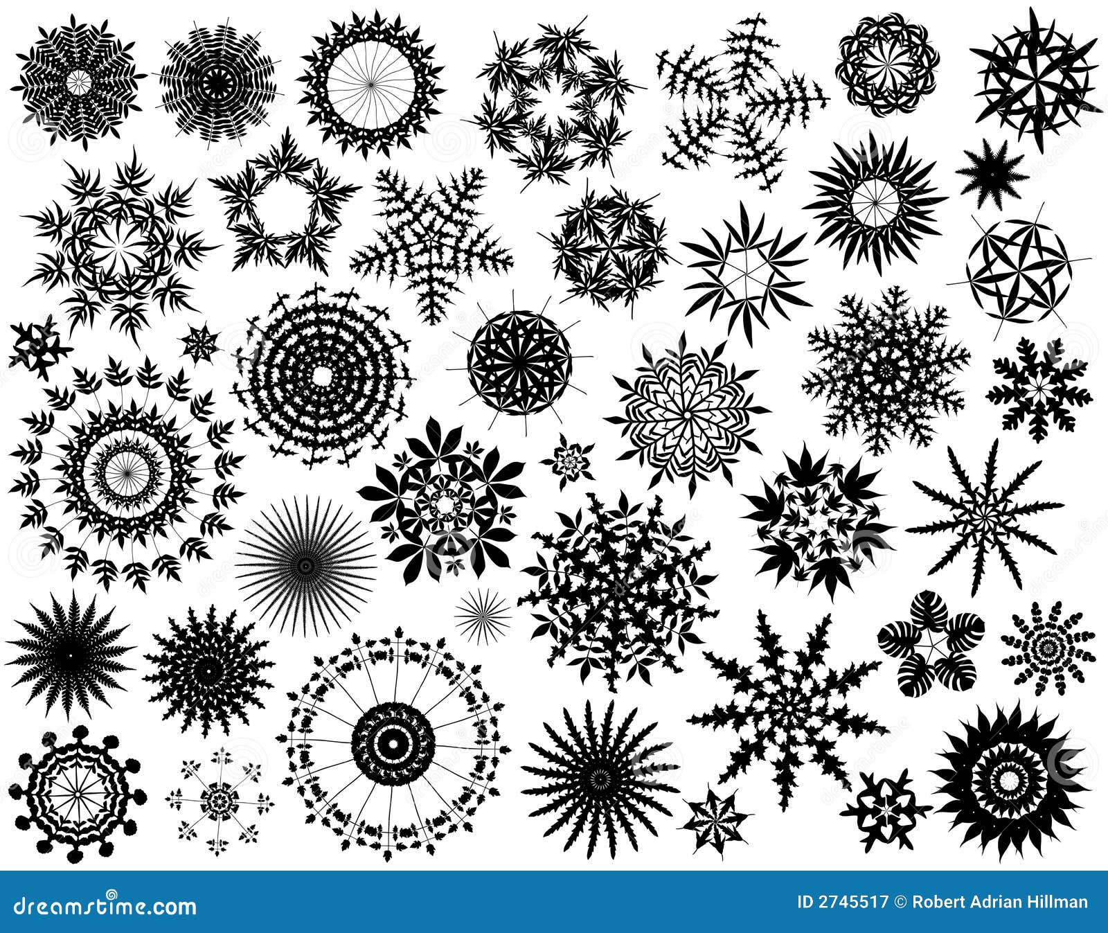 Leaf rosettes stock vector. Illustration of ornate, black - 2745517