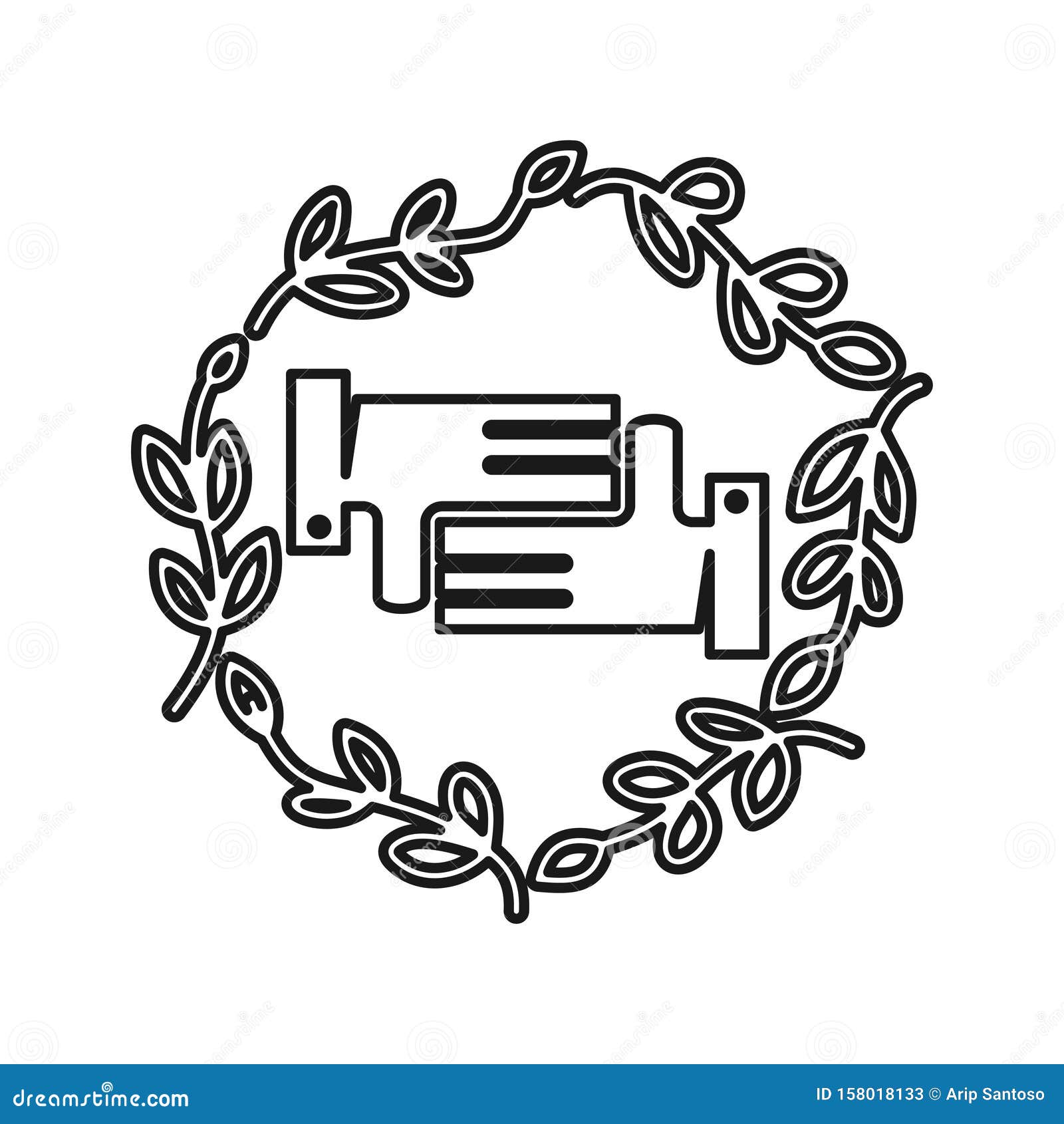 Leaf Rotation Connection Commitment Teamwork Together Outline Logo Vector Illustration ...
