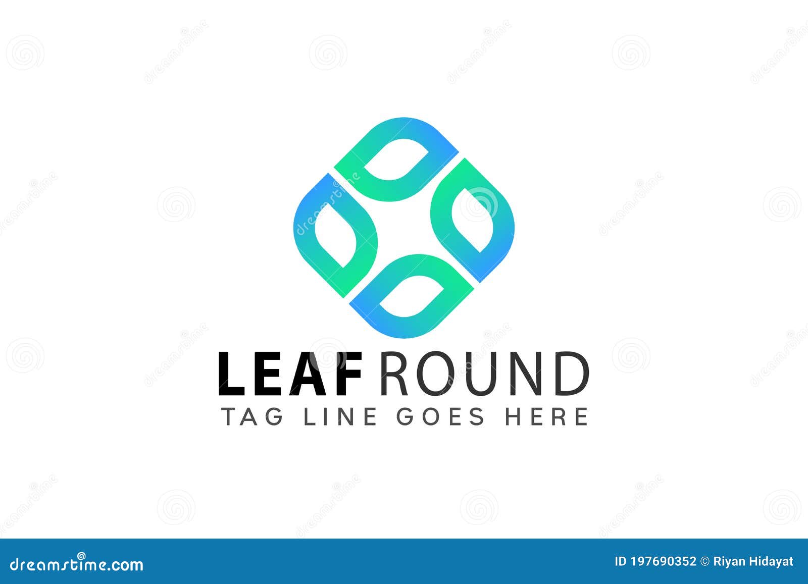 Leaf Round Square Logo Design Vector Illustration Stock Vector ...