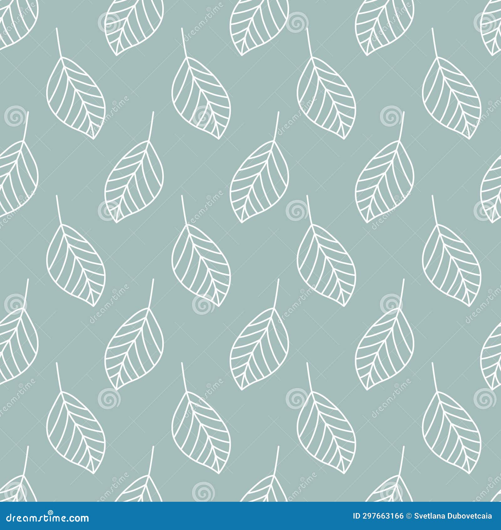 Leaf Seamless Pattern. Repeating Leaves Green Background. Repeated ...