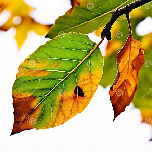 Leaf Senescence the Process by Which Ash Tree Leaves Stock Image ...