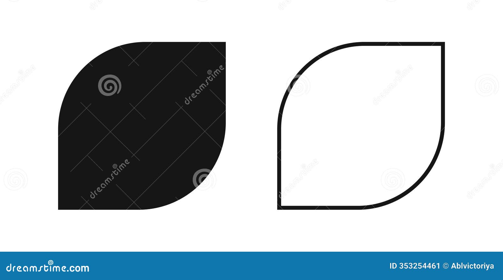 Leaf Shape and Frame. Design Elements in Petal Form Isolated on White ...