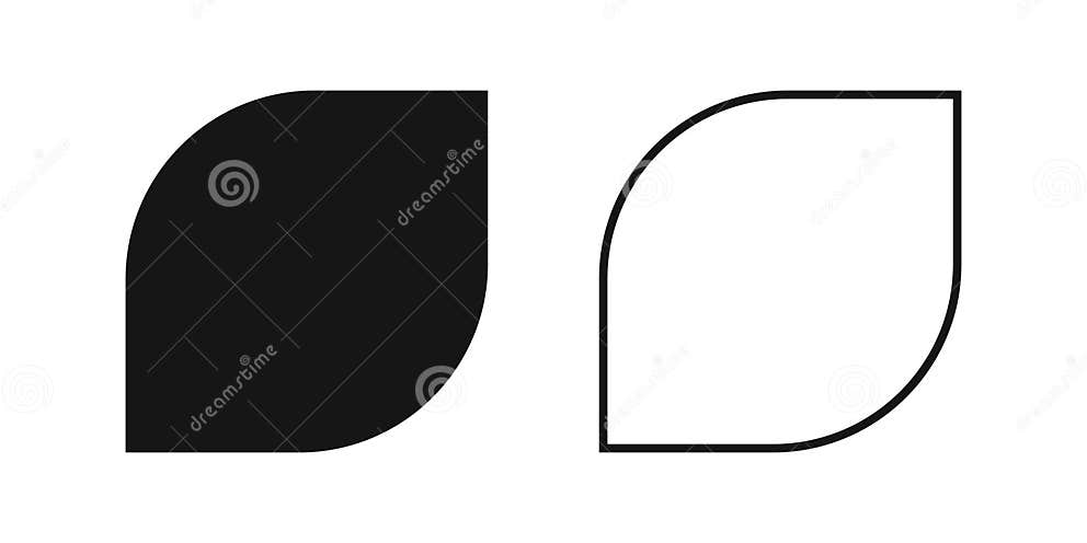 Leaf Shape and Frame. Design Elements in Petal Form Isolated on White ...