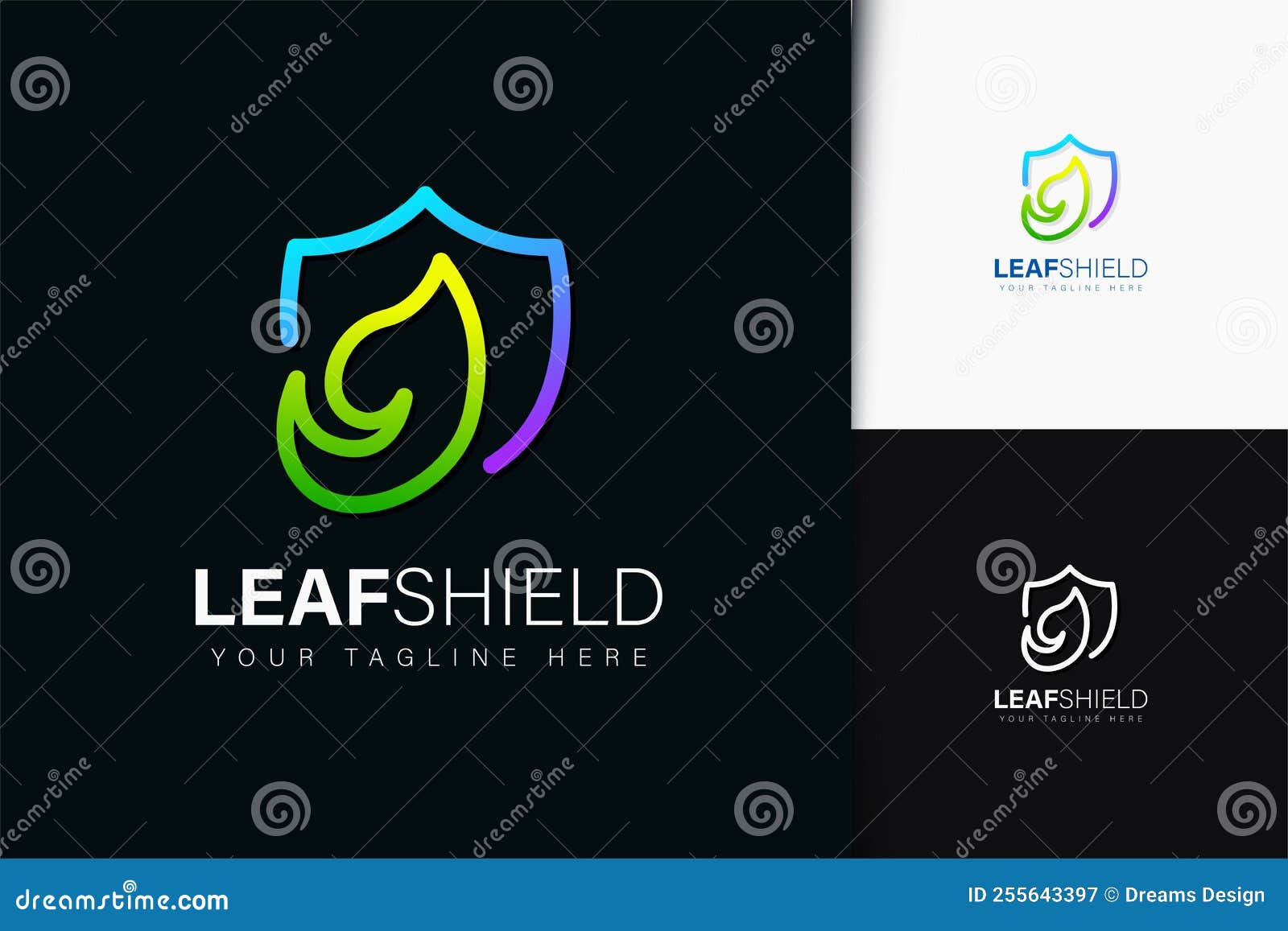 Leaf Shield Logo Design with Gradient Stock Vector - Illustration of ...
