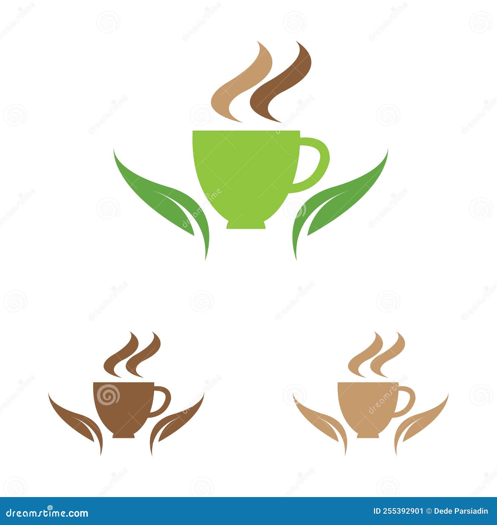 Leaf Shoots Green Organic Tea Mug Leaf Logo Symbol Design Idea Stock ...