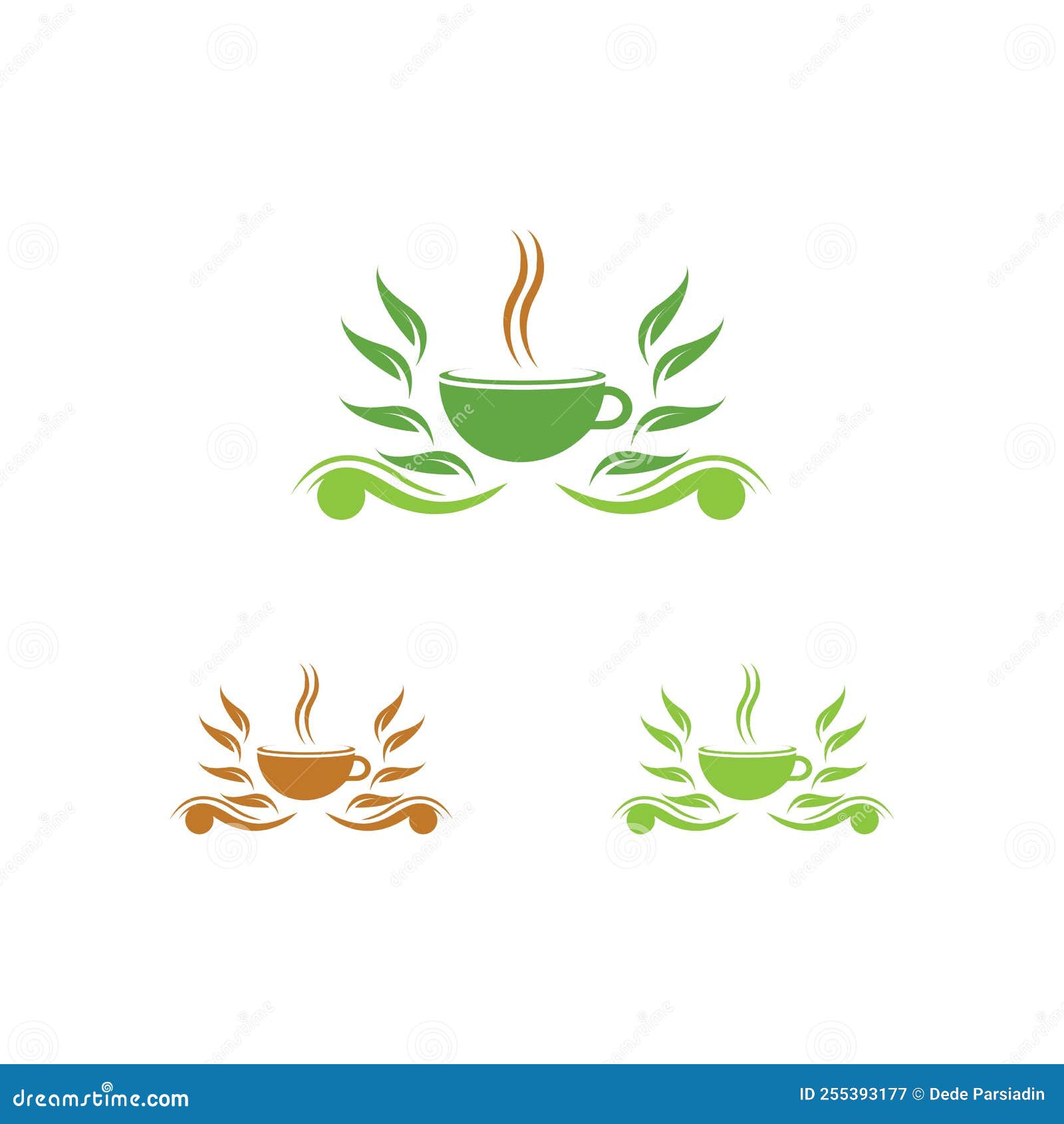 Leaf Shoots Green Organic Tea Mug Leaf Logo Symbol Design Idea Stock ...