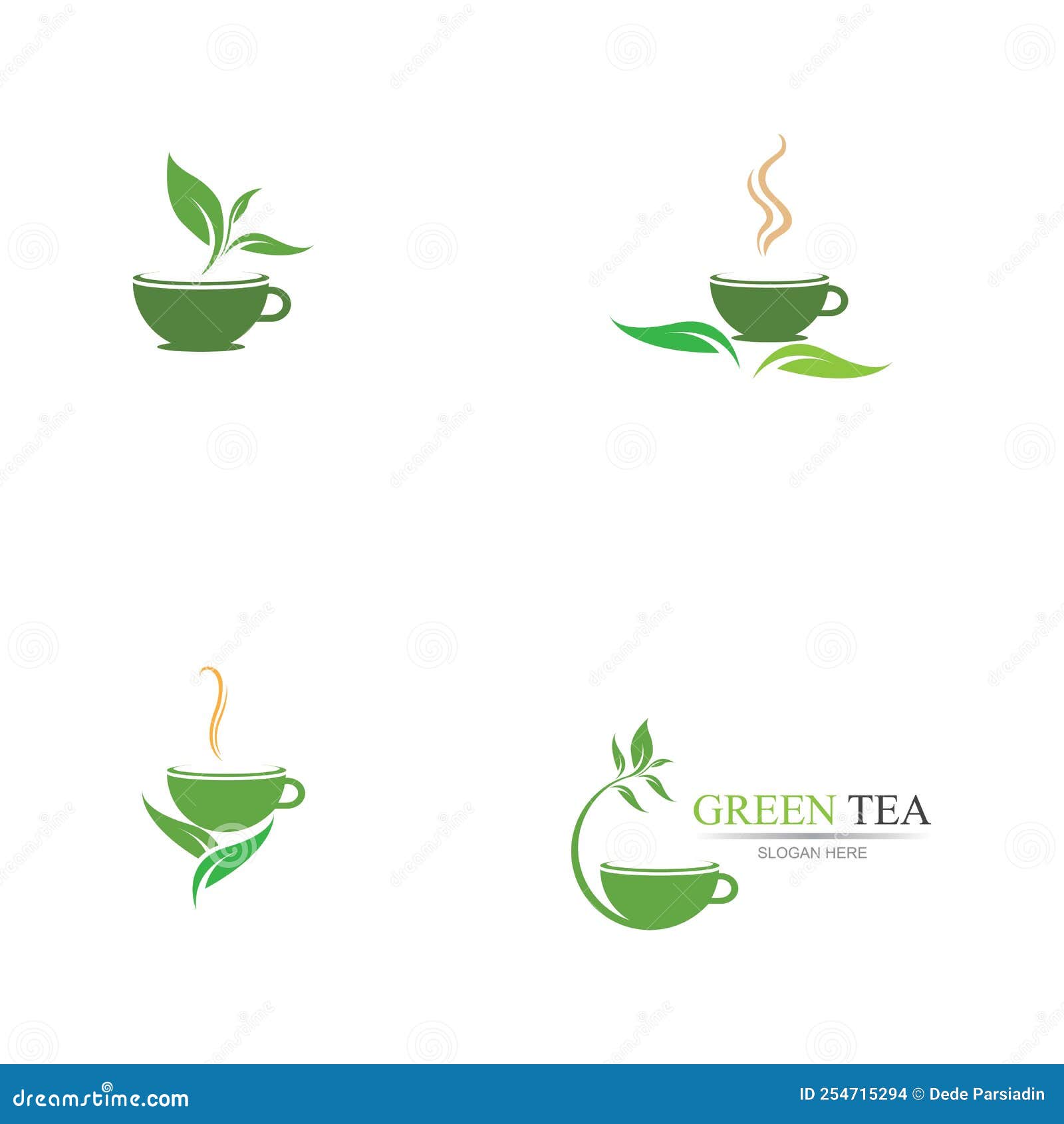 Leaf Shoots Green Organic Tea Mug Leaf Logo Symbol Design Idea Stock ...