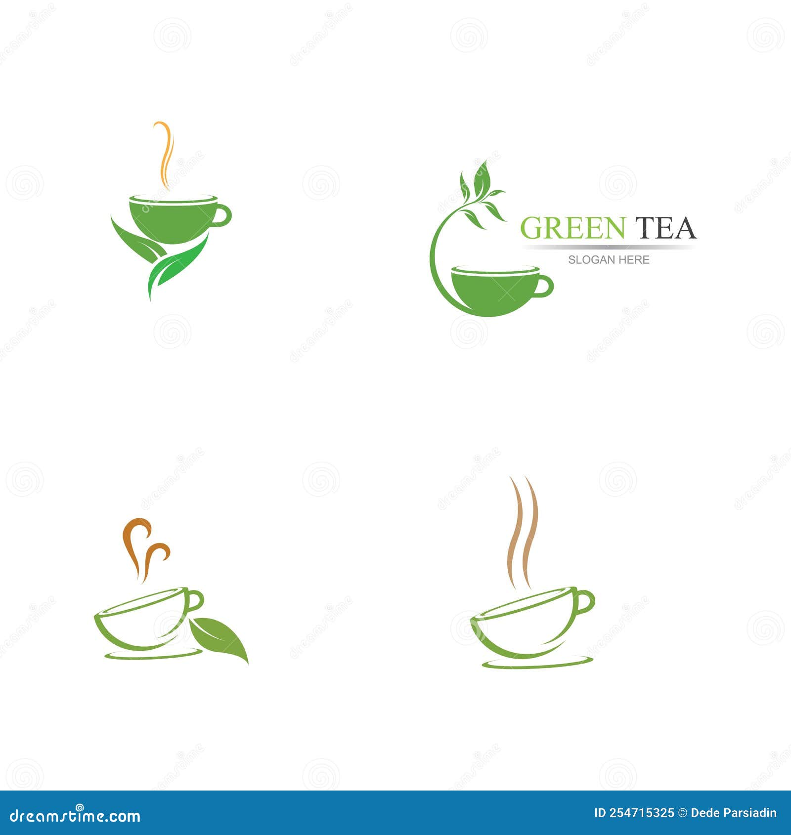Leaf Shoots Green Organic Tea Mug Leaf Logo Symbol Design Idea Stock ...