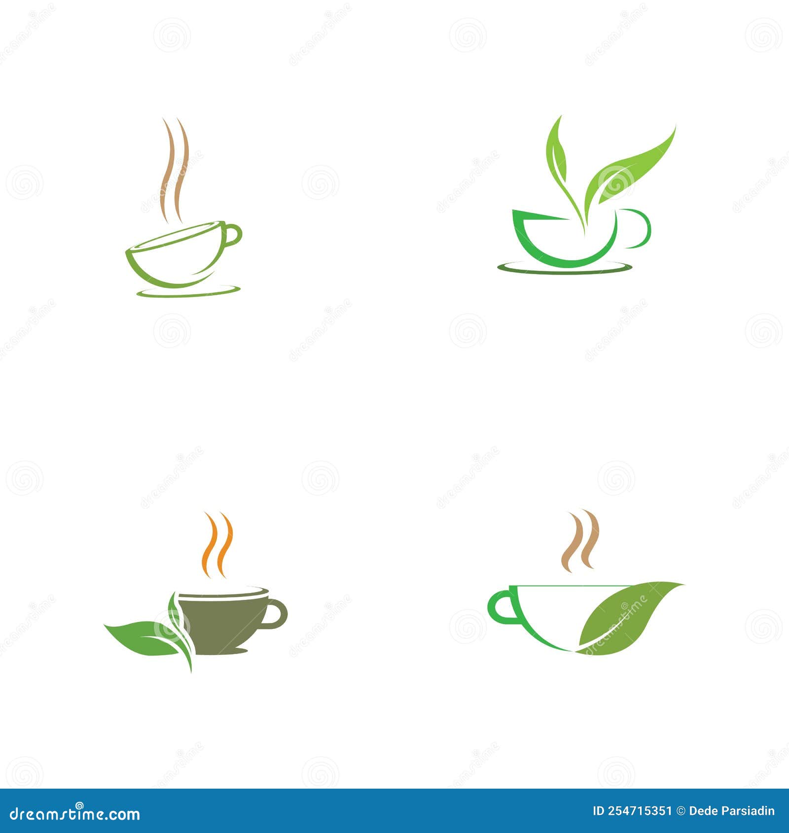 Leaf Shoots Green Organic Tea Mug Leaf Logo Symbol Design Idea Stock ...