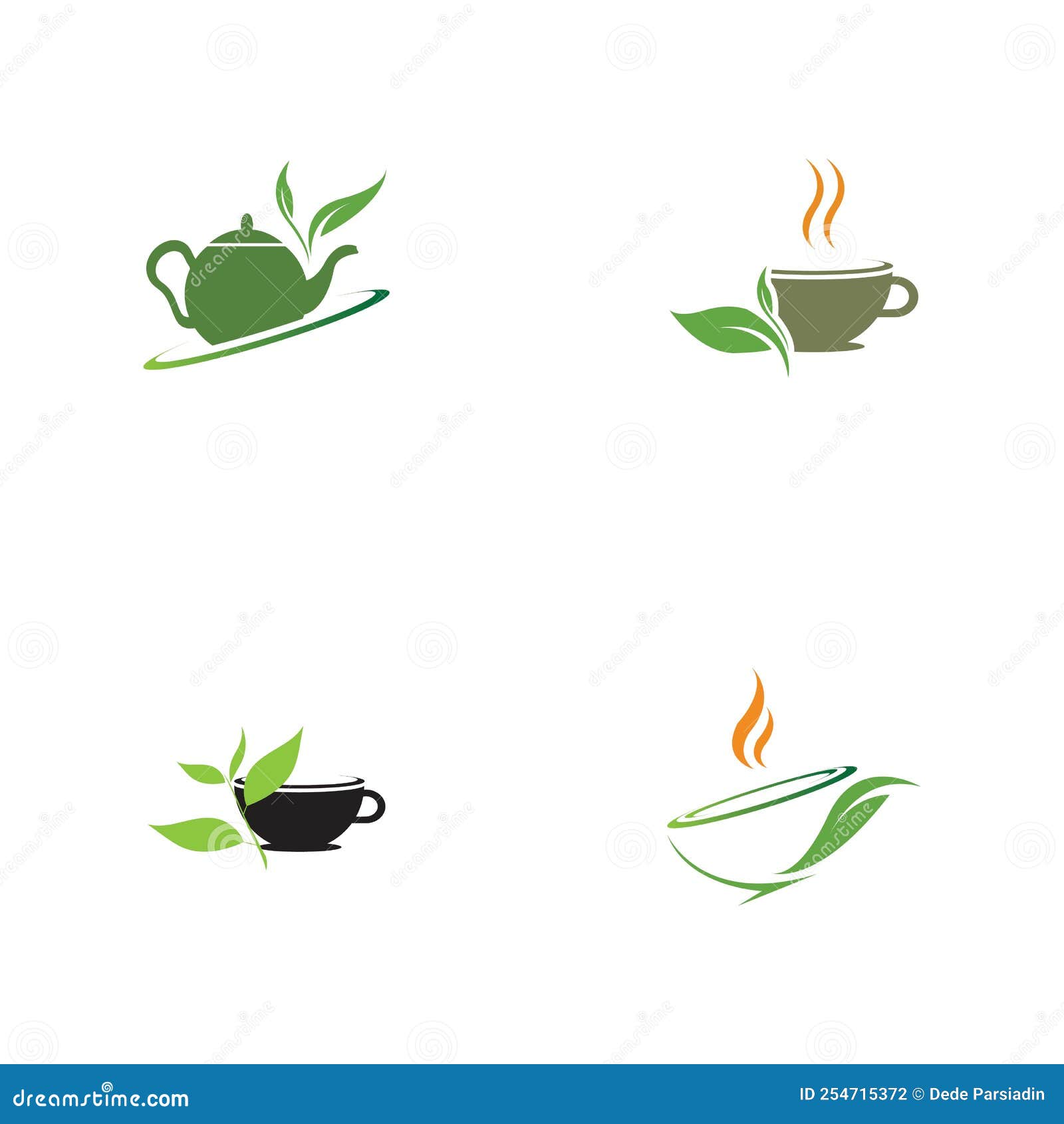Leaf Shoots Green Organic Tea Mug Leaf Logo Symbol Design Idea Stock ...