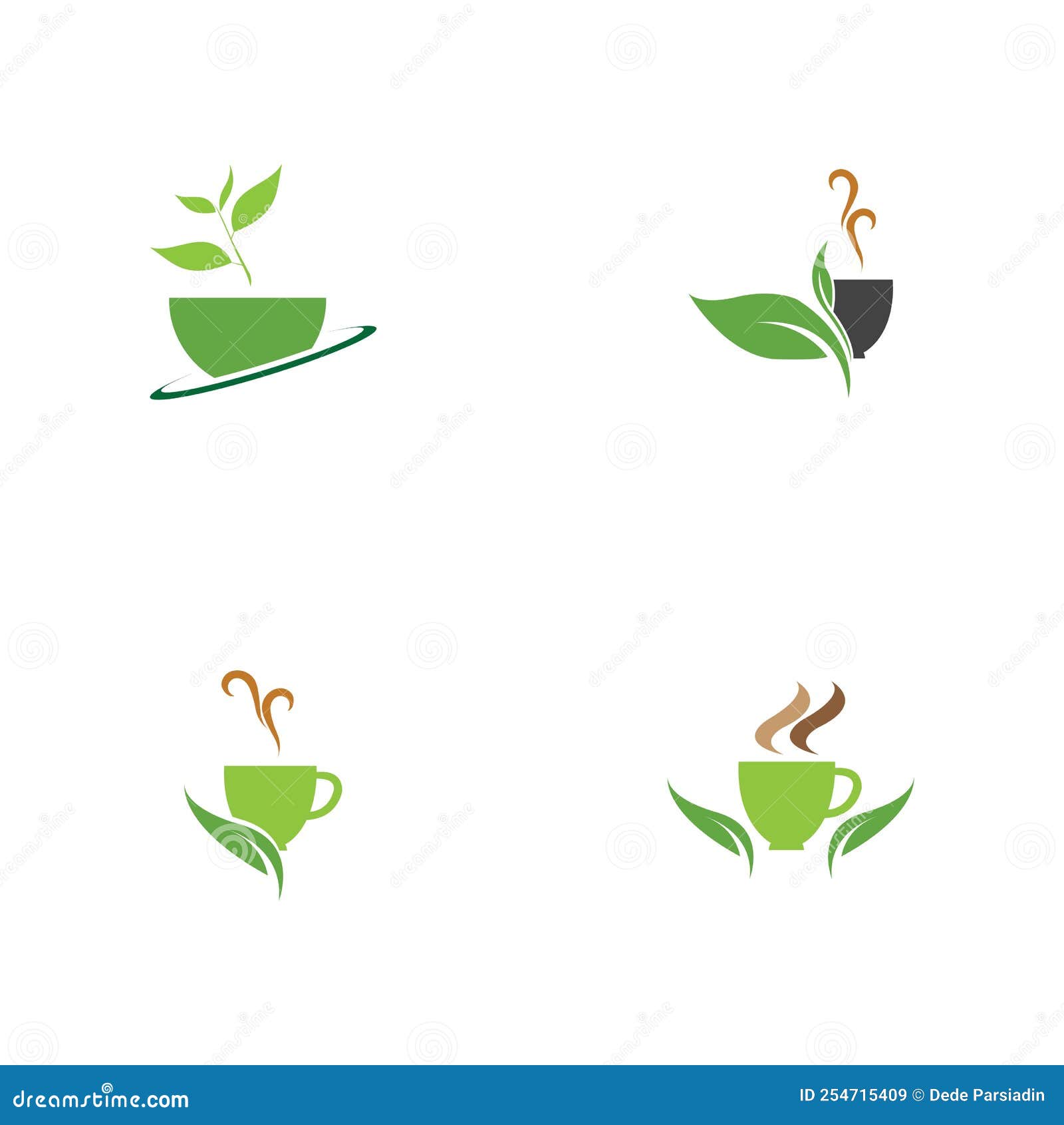 Leaf Shoots Green Organic Tea Mug Leaf Logo Symbol Design Idea Stock ...
