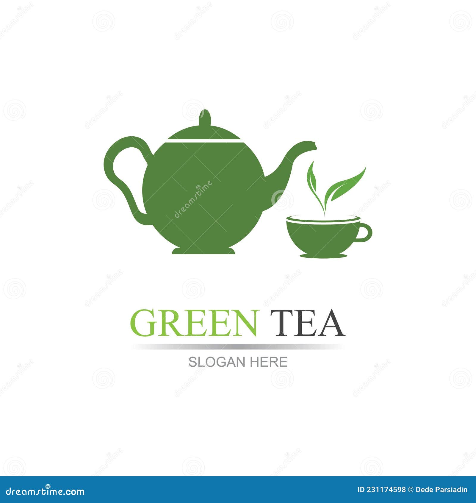Leaf Shoots Green Organic Tea Mug Leaf Logo Symbol Design Idea Stock ...