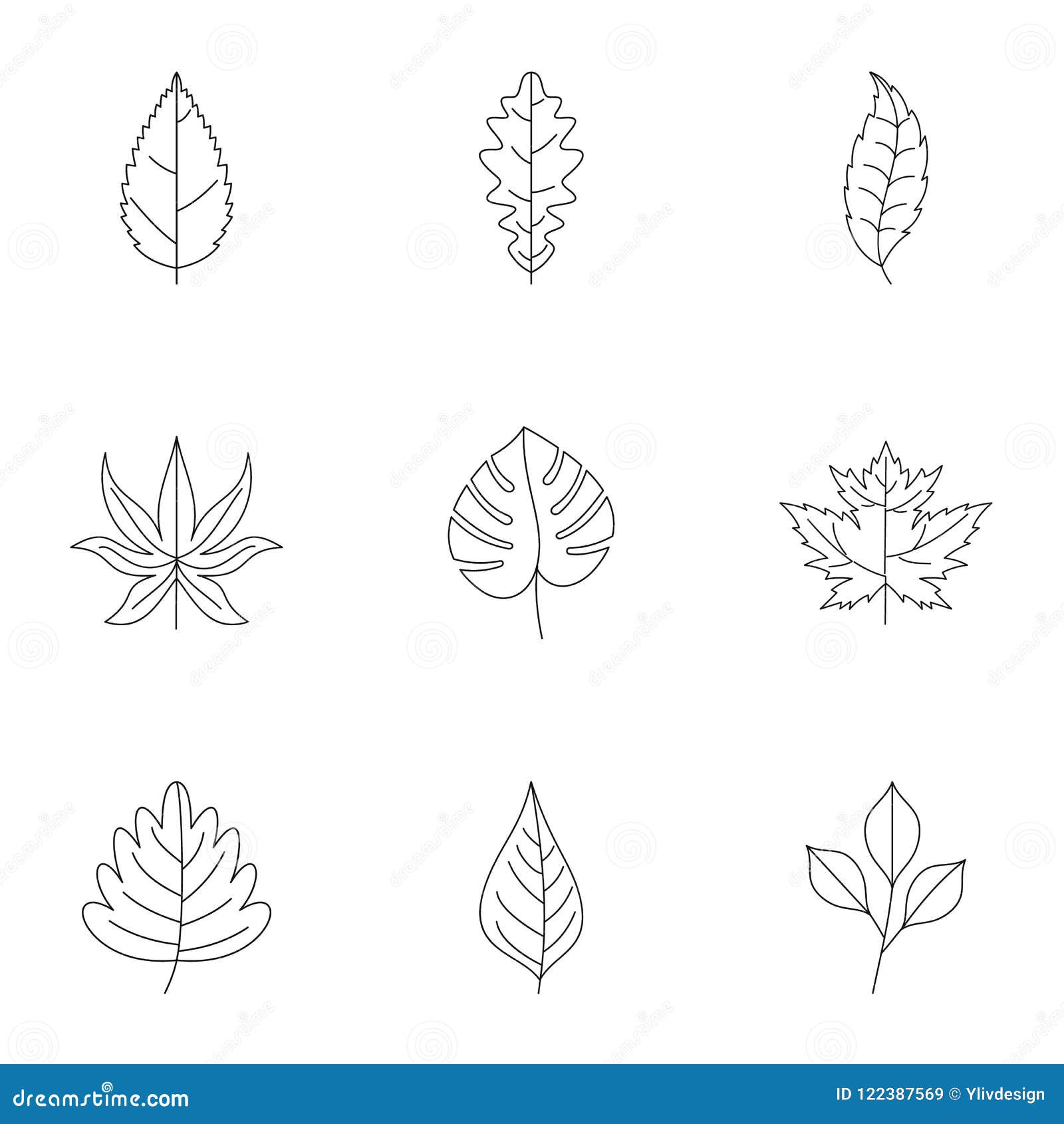 Leaf Silhouette Icons Set, Outline Style Stock Vector - Illustration of ... Leaf Silhouette Icons Set, Outline Style Stock Vector - Illustration of ...