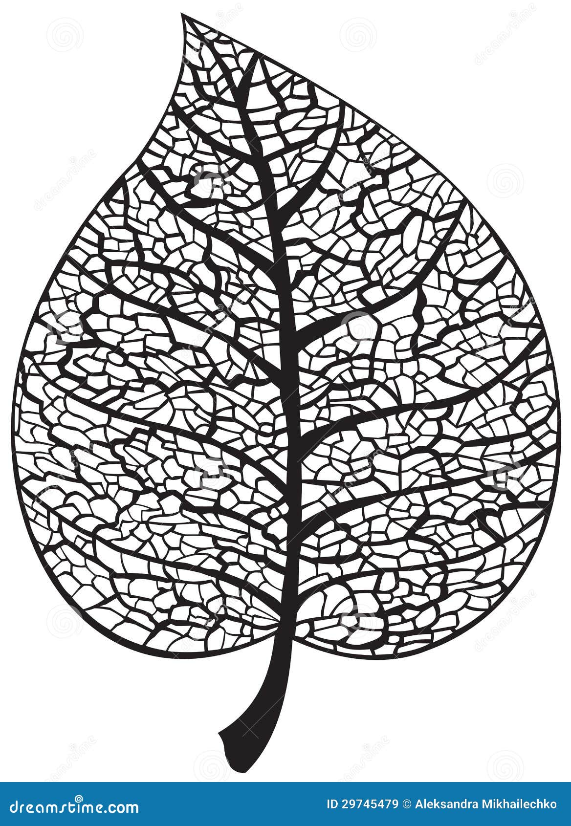 Leaf skeleton silhouette stock vector. Illustration of abstract - 29745479