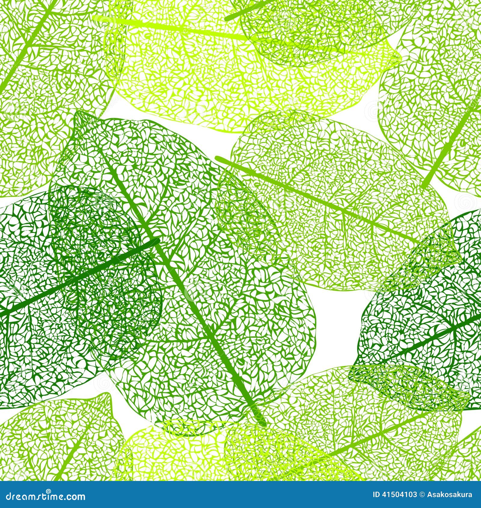 Leaf Skeletons Seamless Vector Background Stock Vector - Illustration ...