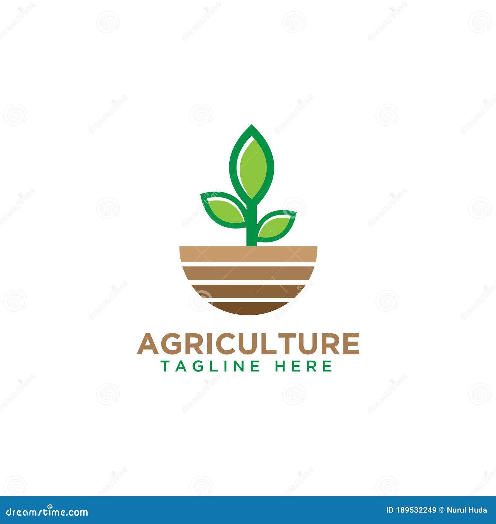 Leaf and Soil Logo Design Farm Agriculture Template Stock Vector ...