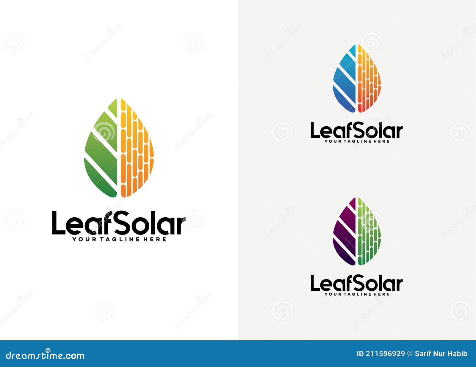 Leaf Solar Logo Design Template Stock Vector - Illustration of green ...