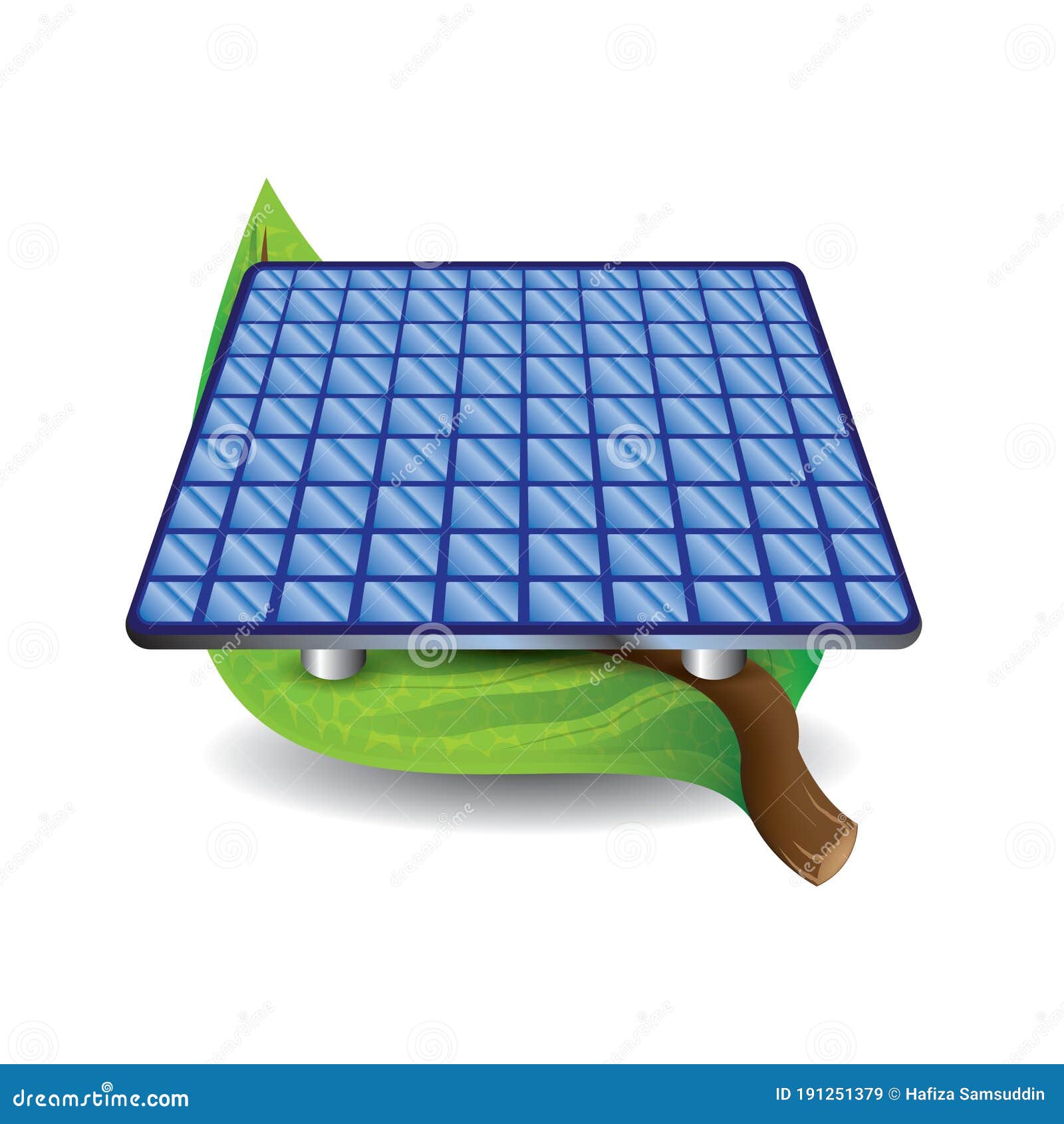 Leaf with Solar Panel. Vector Illustration Decorative Design Stock ...