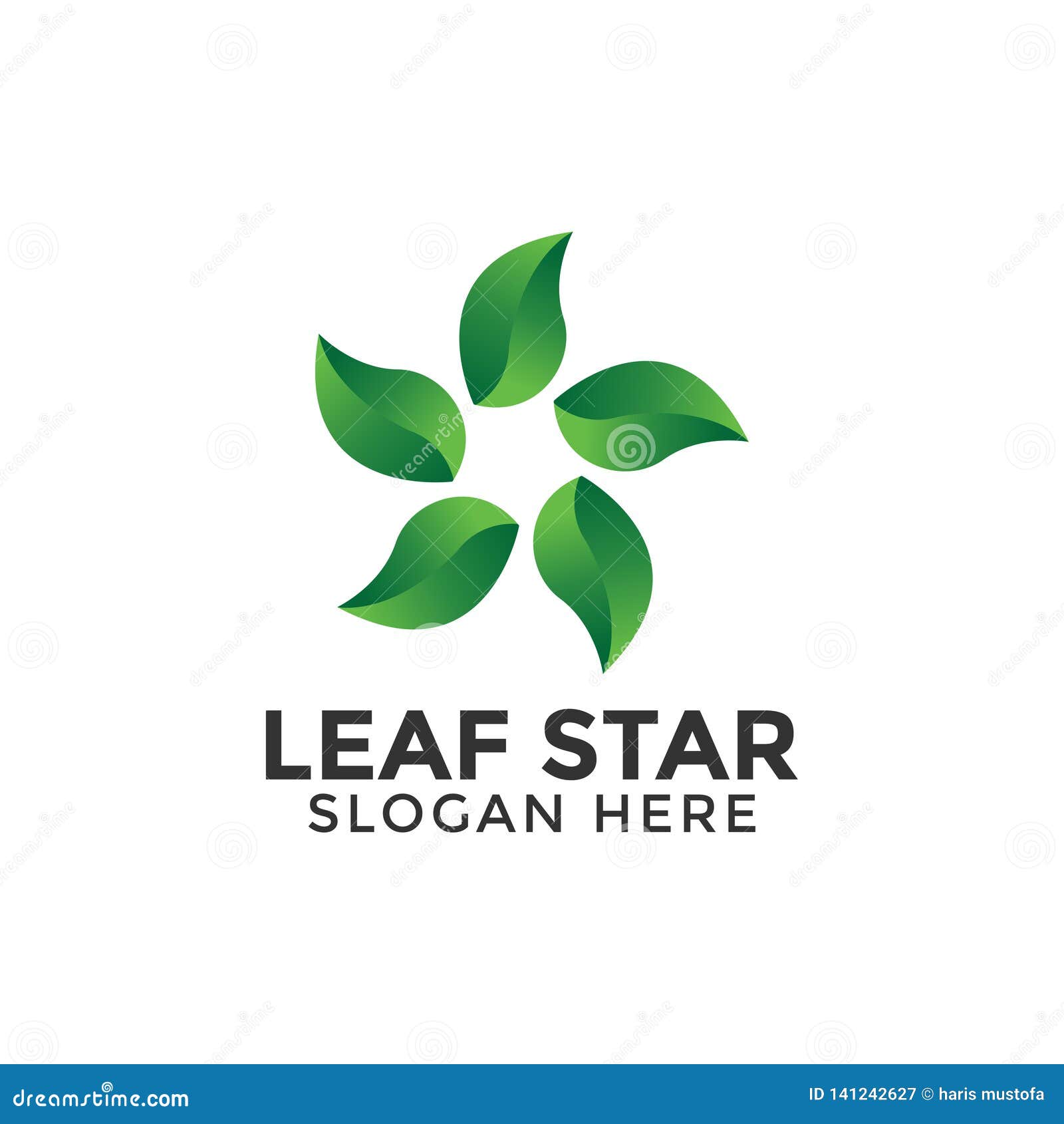 Leaf Star Logo Design Template Vector Isolated Stock Image - Image of ...