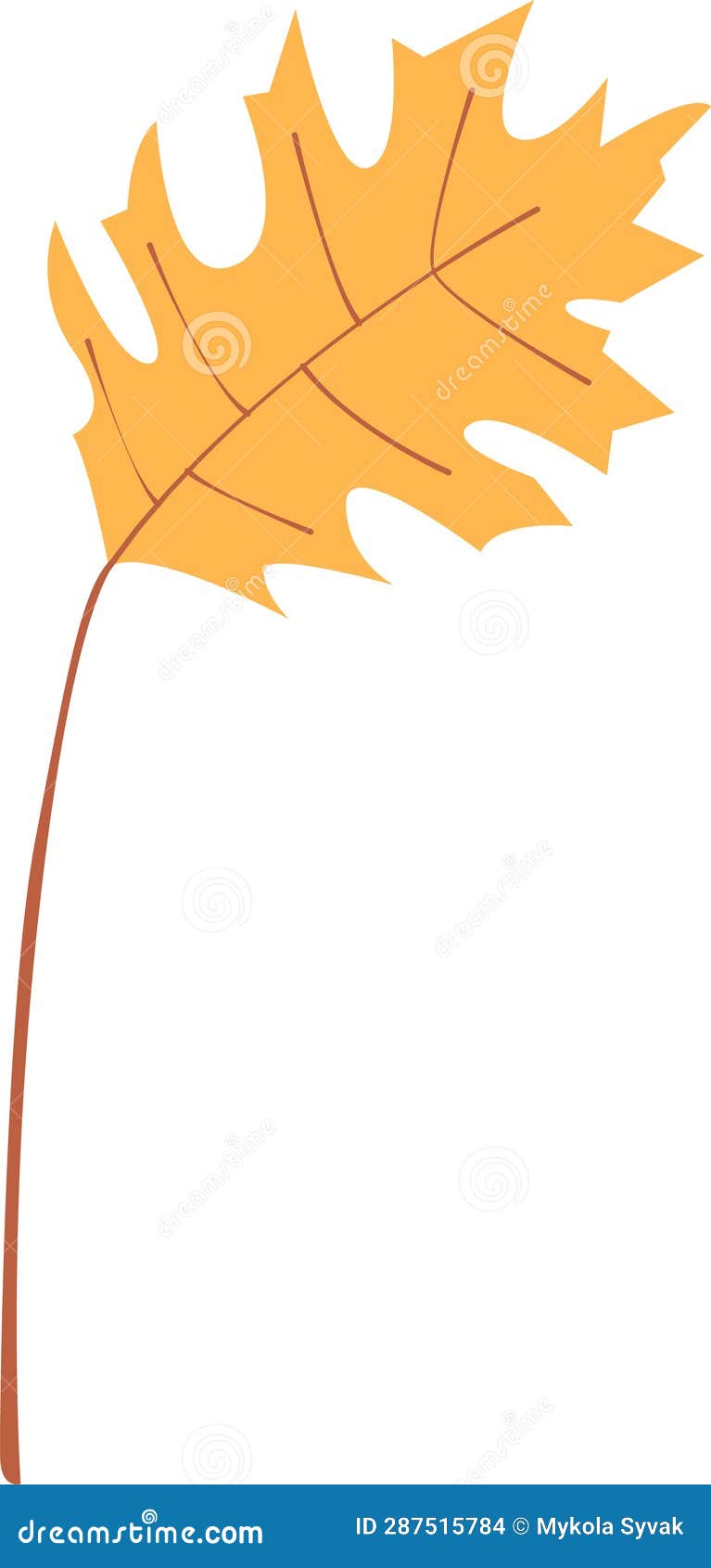 Leaf on Stem stock vector. Illustration of leaves, leaf - 287515784