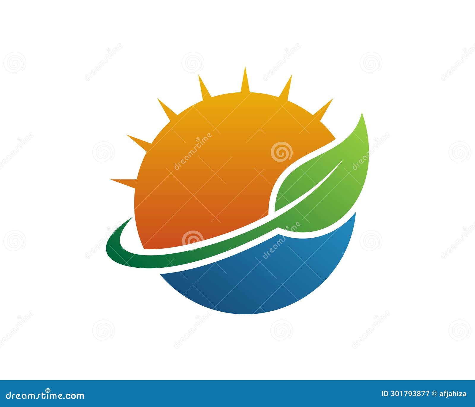 Leaf Sun Sphere Energy Logo Template Stock Illustration - Illustration ...