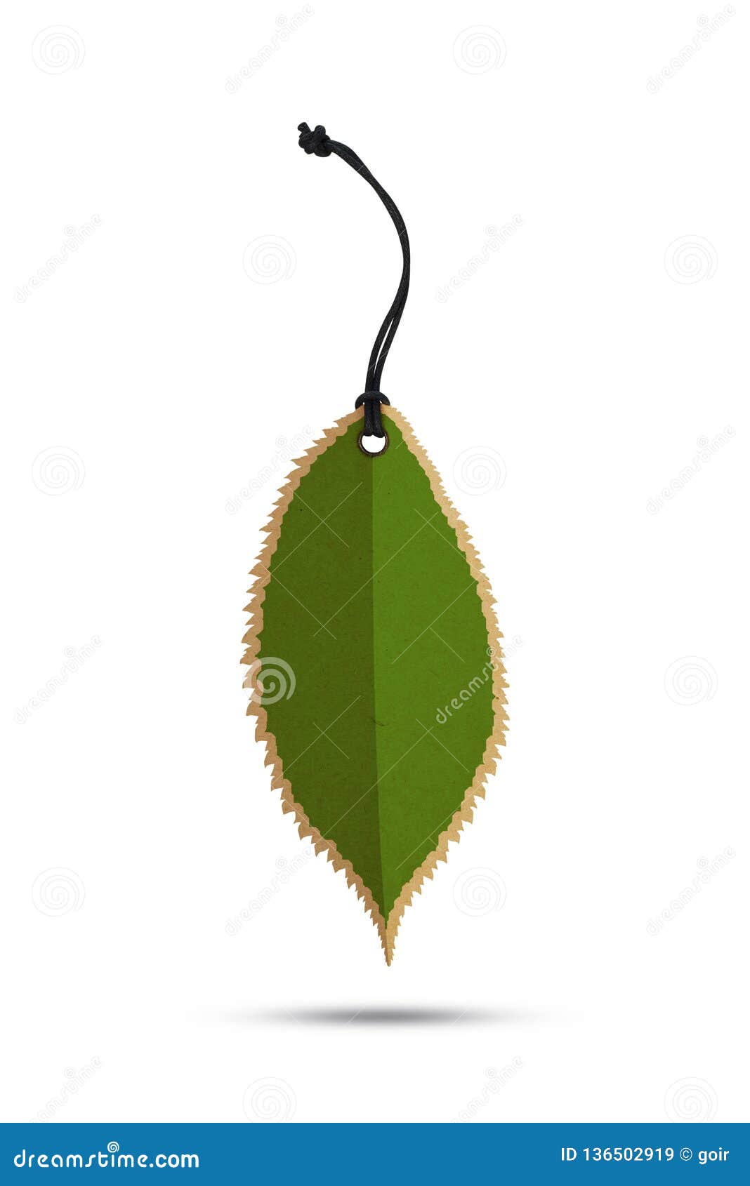 Leaf tag on white stock illustration. Illustration of message - 136502919