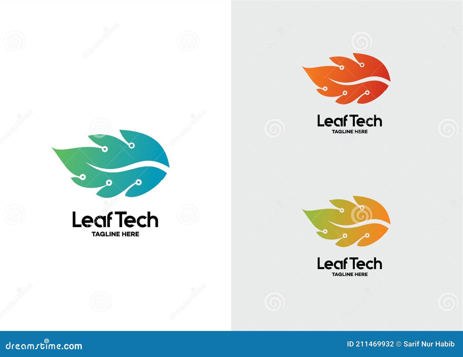 Leaf Tech Logo Design Template Stock Vector - Illustration of gear ...