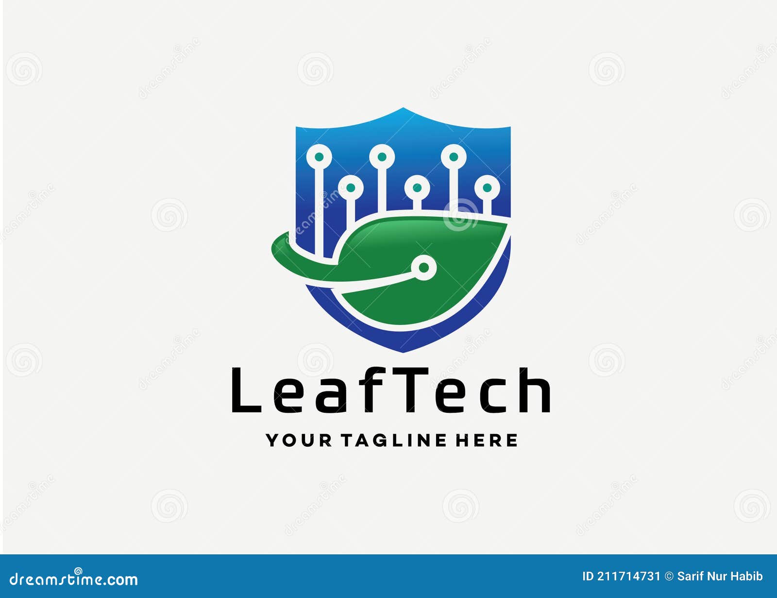 Leaf Tech Logo Design Template Stock Vector - Illustration of corporate ...