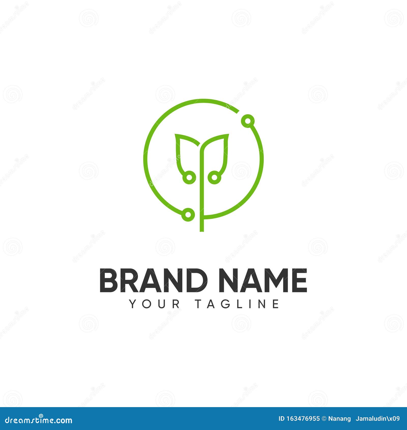 Leaf Technology Logo stock vector. Illustration of graphic - 163476955