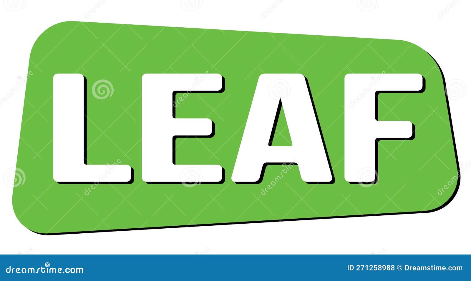 LEAF Text on Green Trapeze Stamp Sign Stock Illustration - Illustration ...