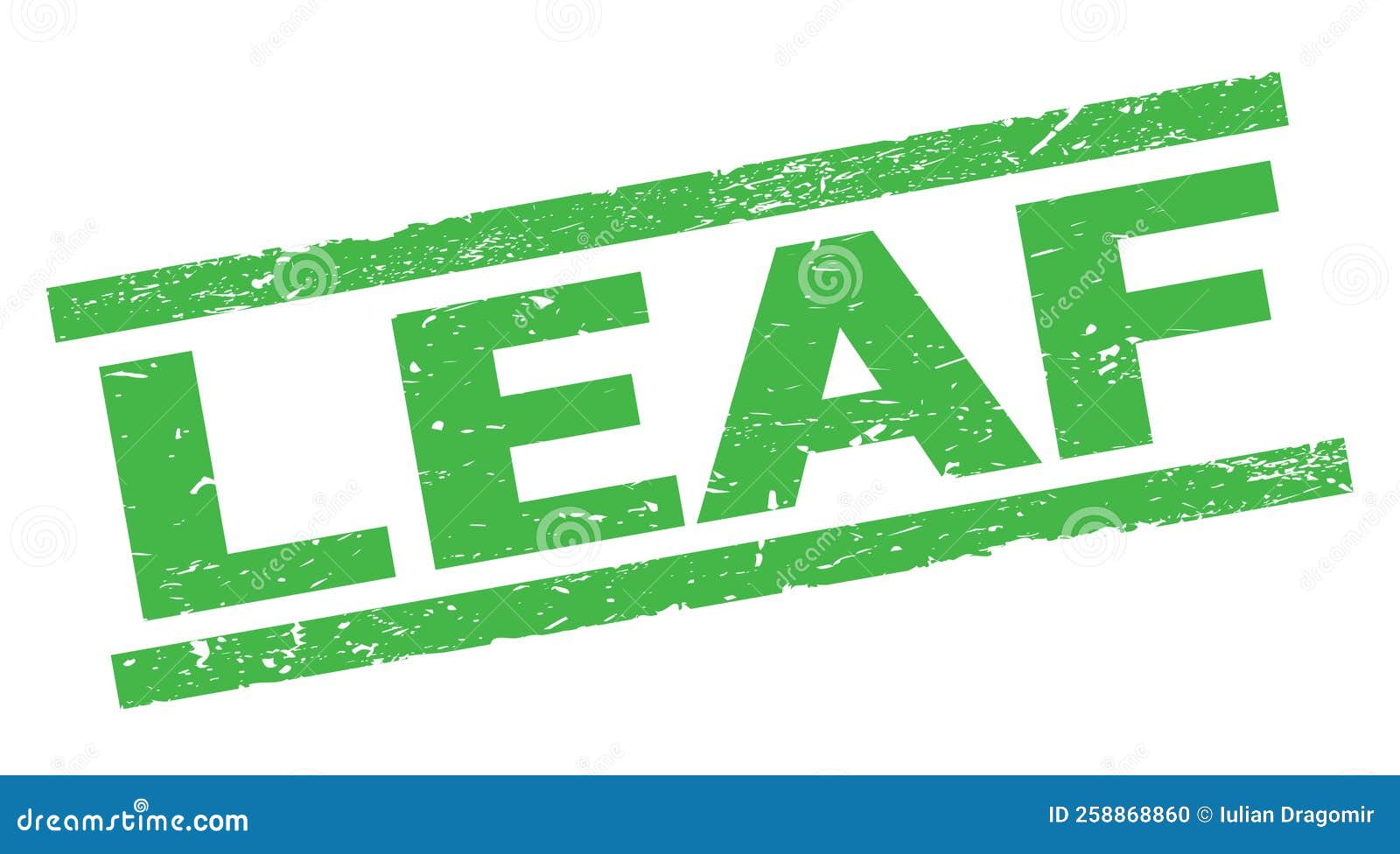 LEAF Text on Green Rectangle Stamp Sign Stock Illustration ...