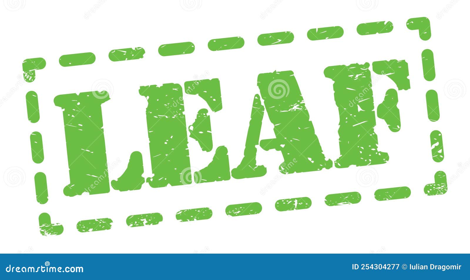 LEAF Text Written on Green Stamp Sign Stock Illustration - Illustration ...
