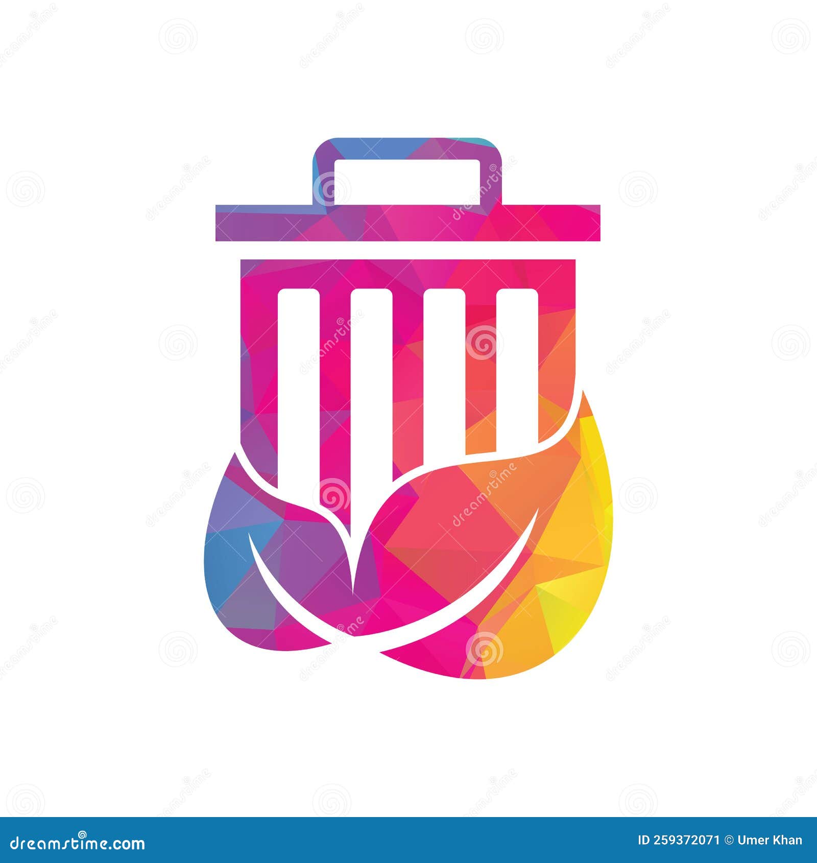 Leaf Trash Vector Logo Design Icon. Stock Vector - Illustration of tree ...