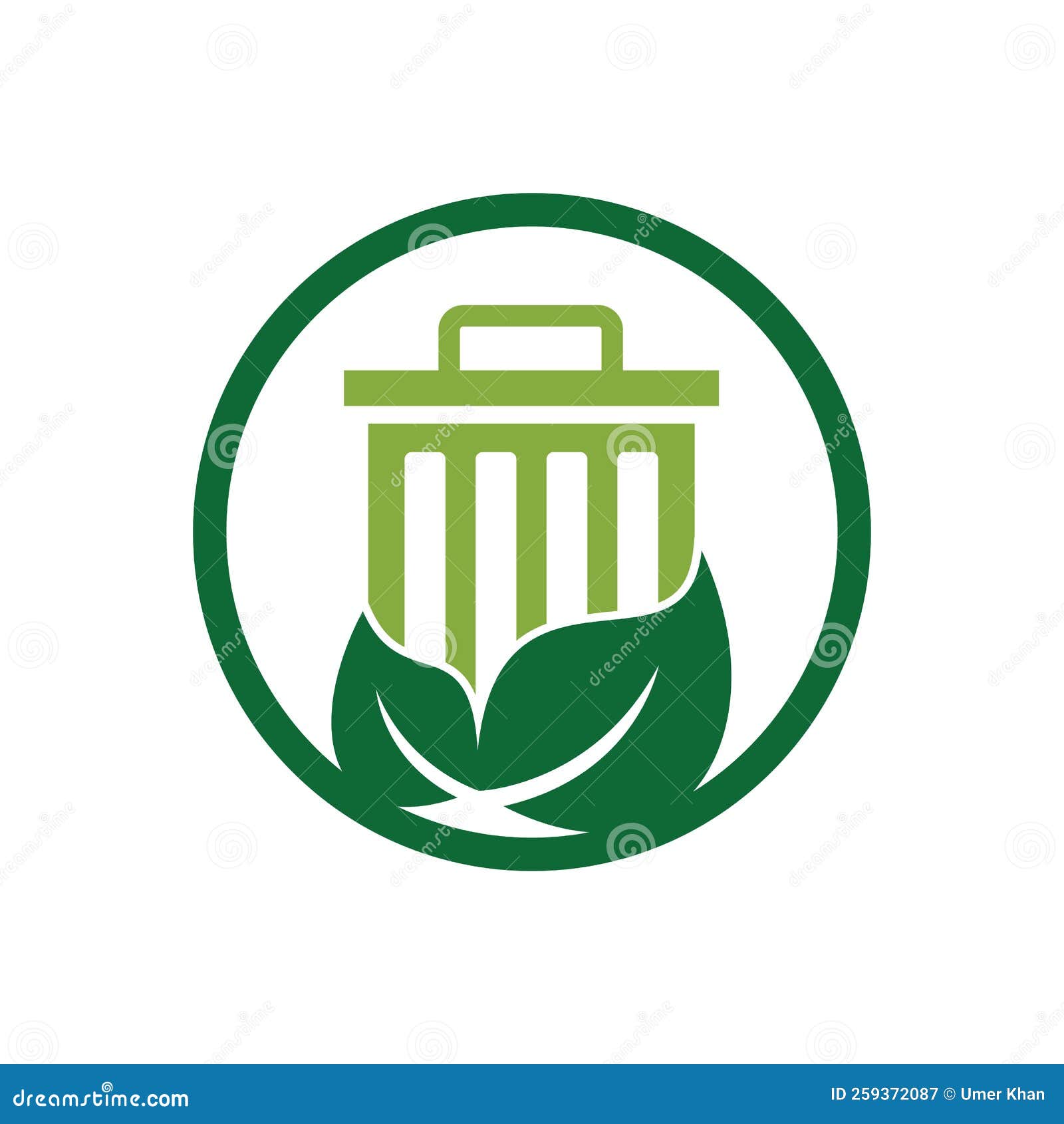 Leaf Trash Vector Logo Design Icon. Stock Vector - Illustration of care ...