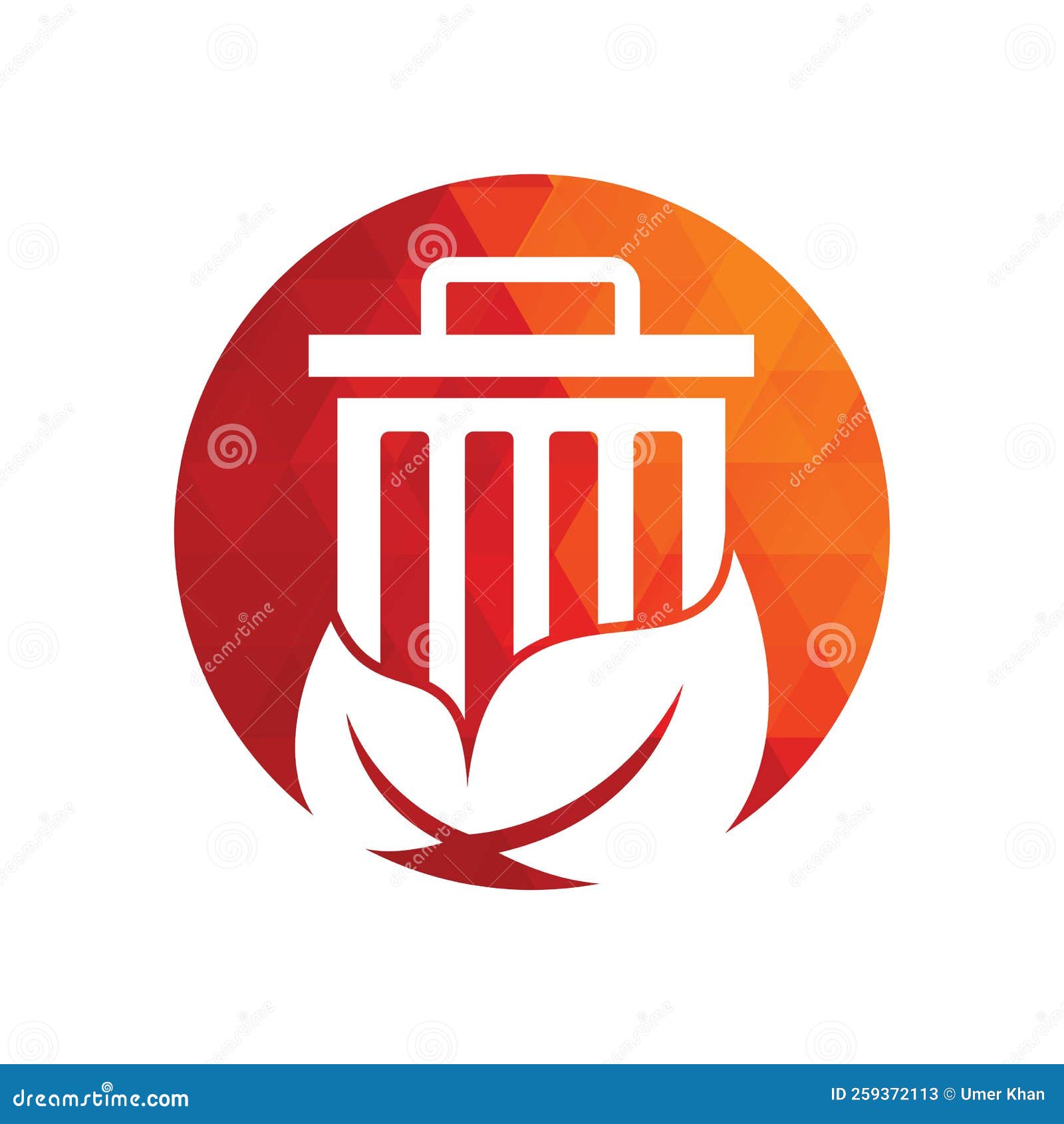 Leaf Trash Vector Logo Design Icon. Stock Vector - Illustration of tree ...