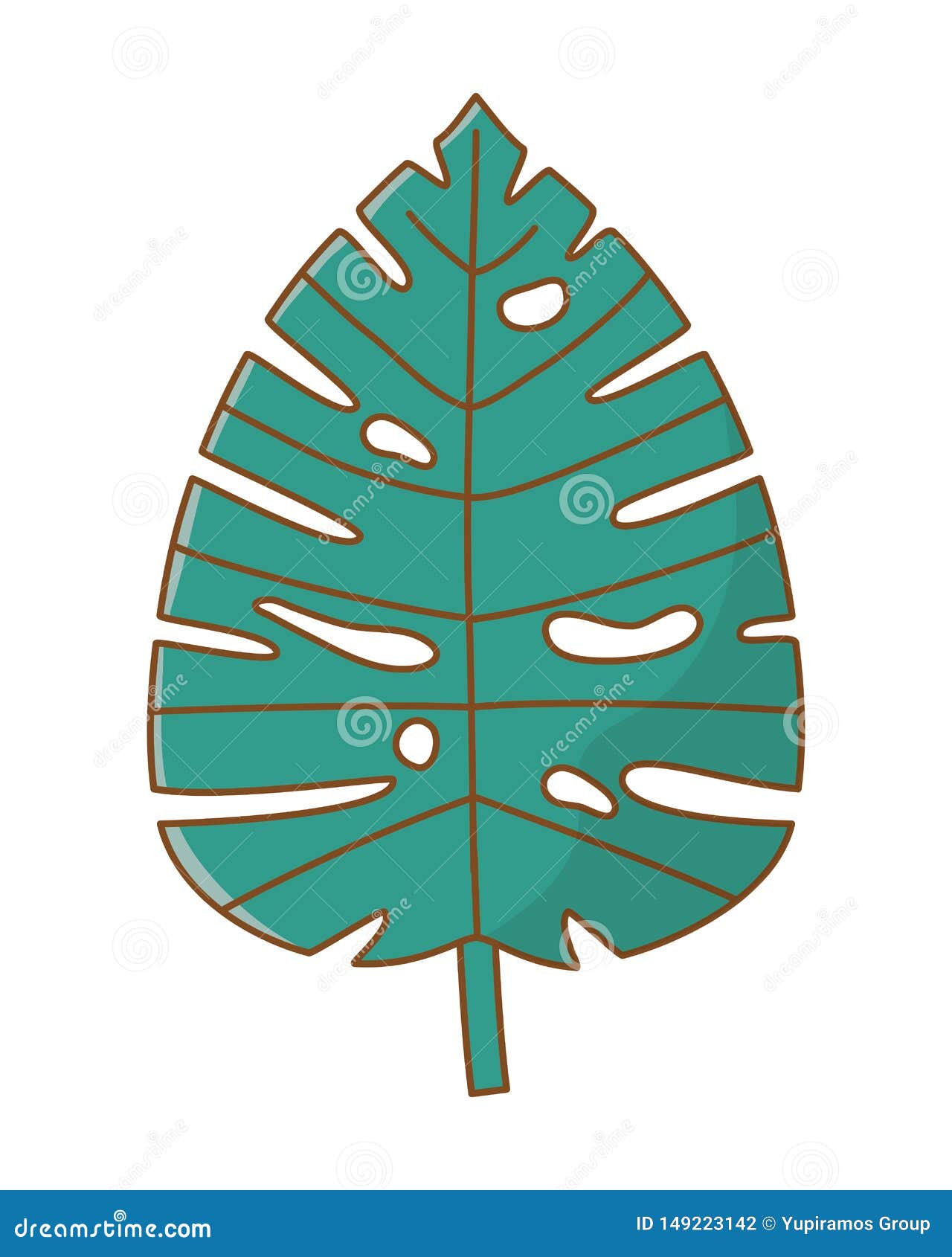 Leaf Tropical Cartoon Nature Cartoon Isolated Stock Vector ...