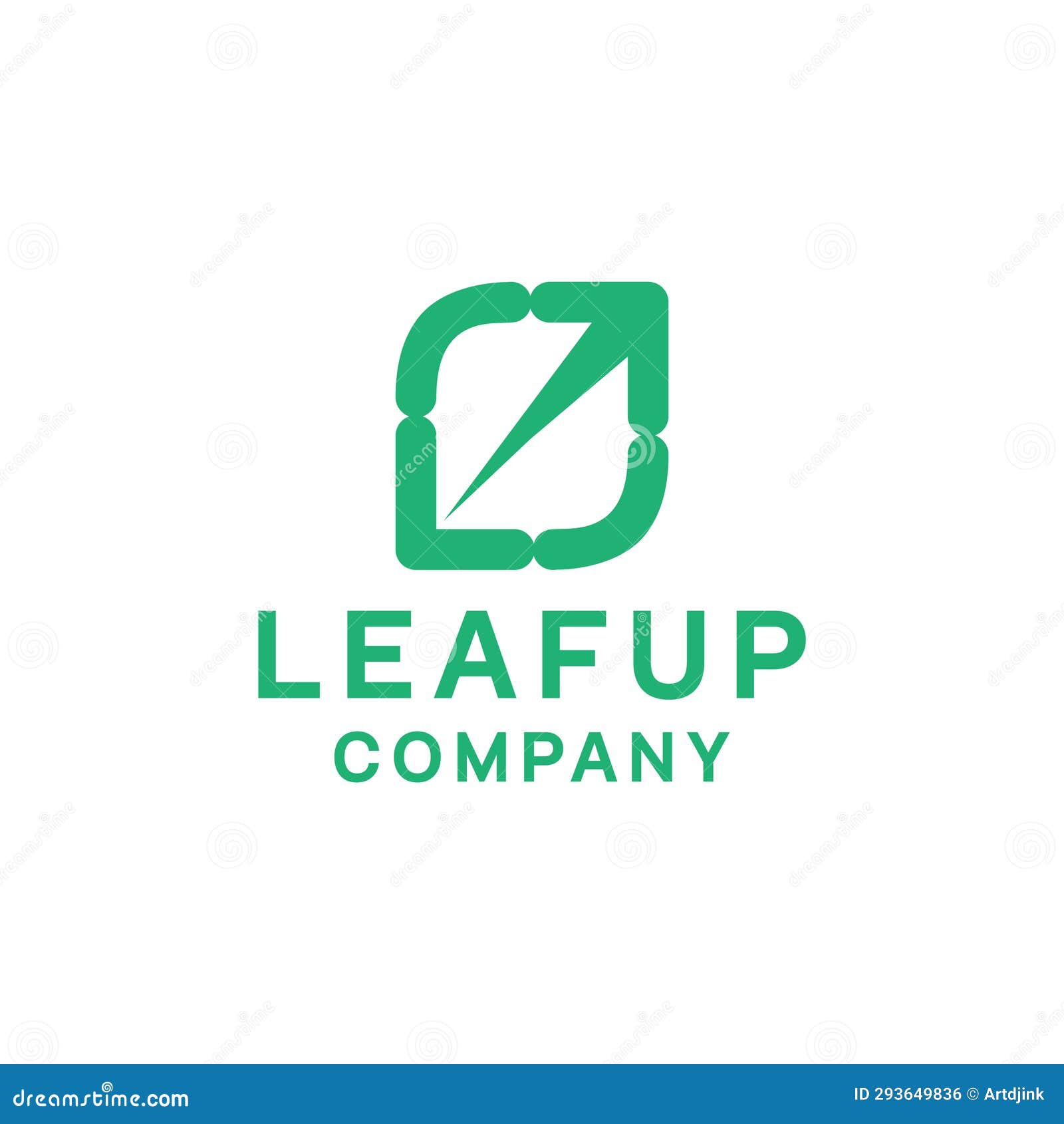 Leaf Up Logo Design Vector for Green Plant Stock Vector - Illustration ...