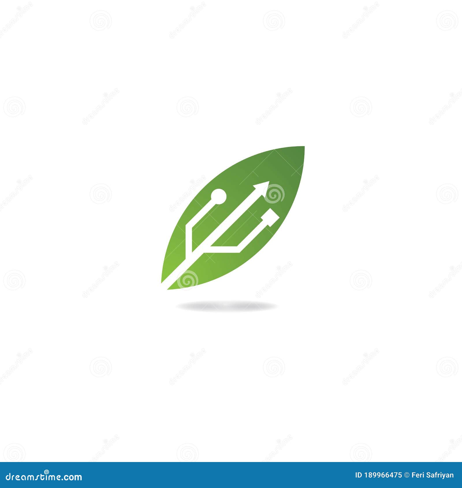 Leaf USB Tech Logo Template Stock Illustration - Illustration of vector ...
