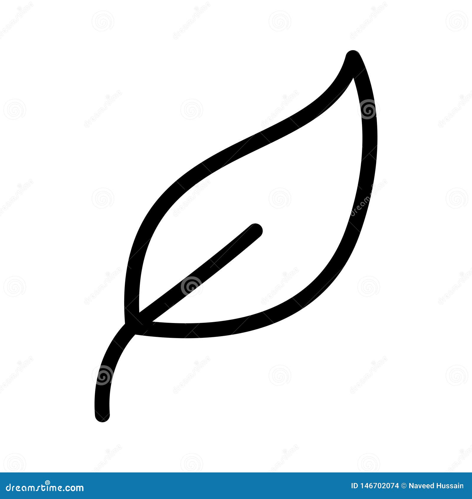 Leaf thin line vector icon stock illustration. Illustration of design ...