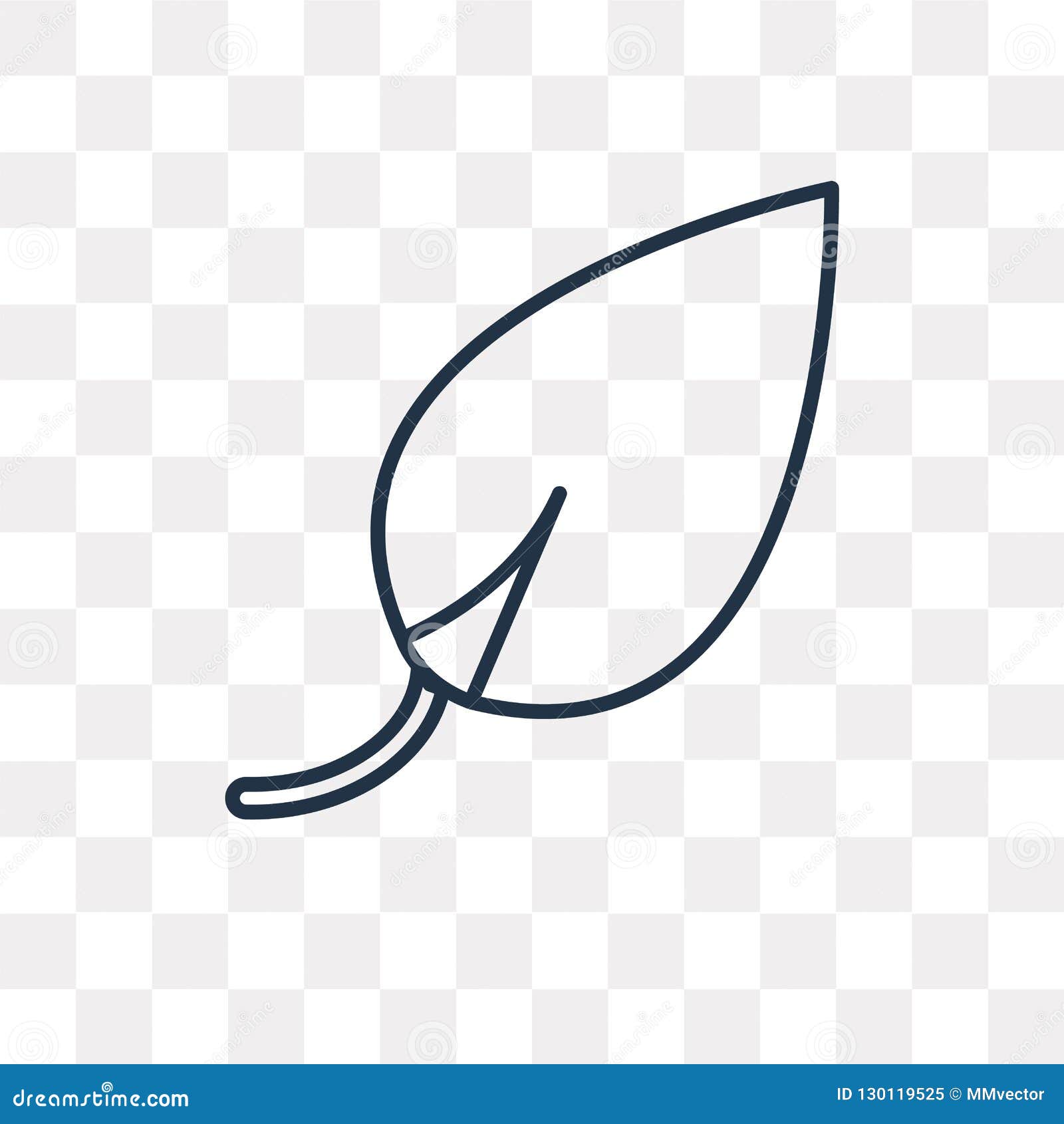 Leaf Vector Icon Isolated on Transparent Background, Linear Leaf Stock ...
