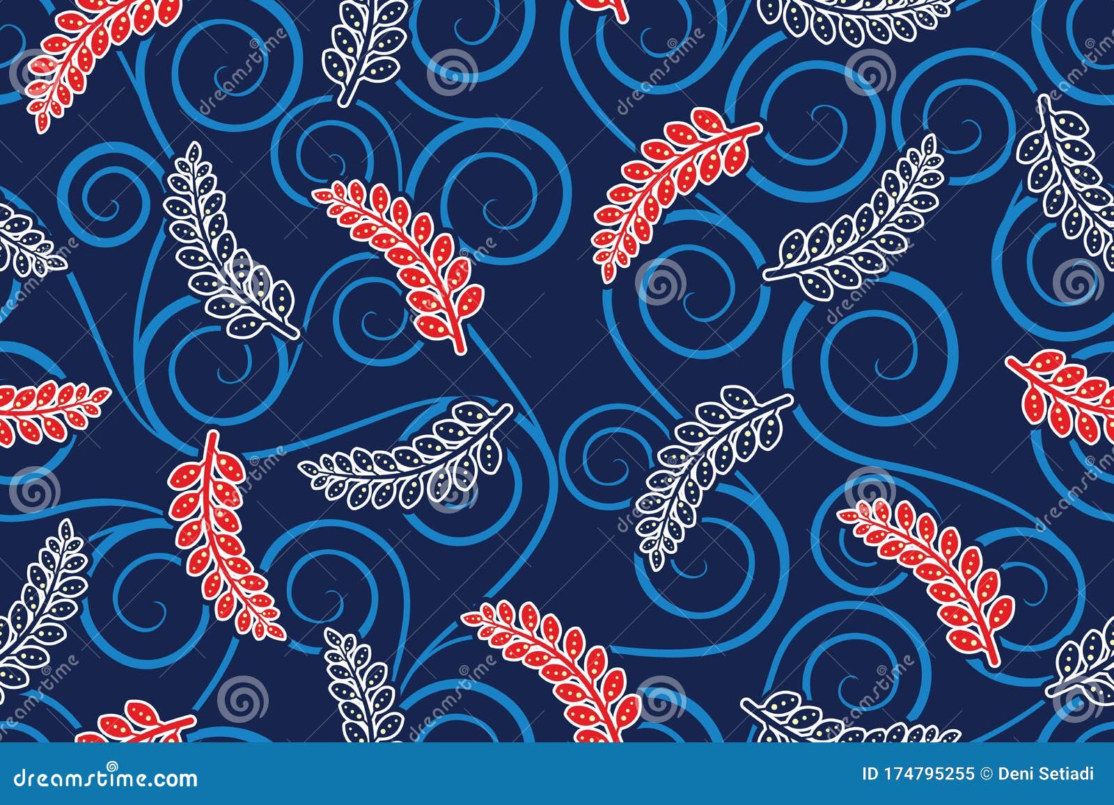 Simple Batik In Gold Background Seamless Damask Batik Pattern Royalty ...