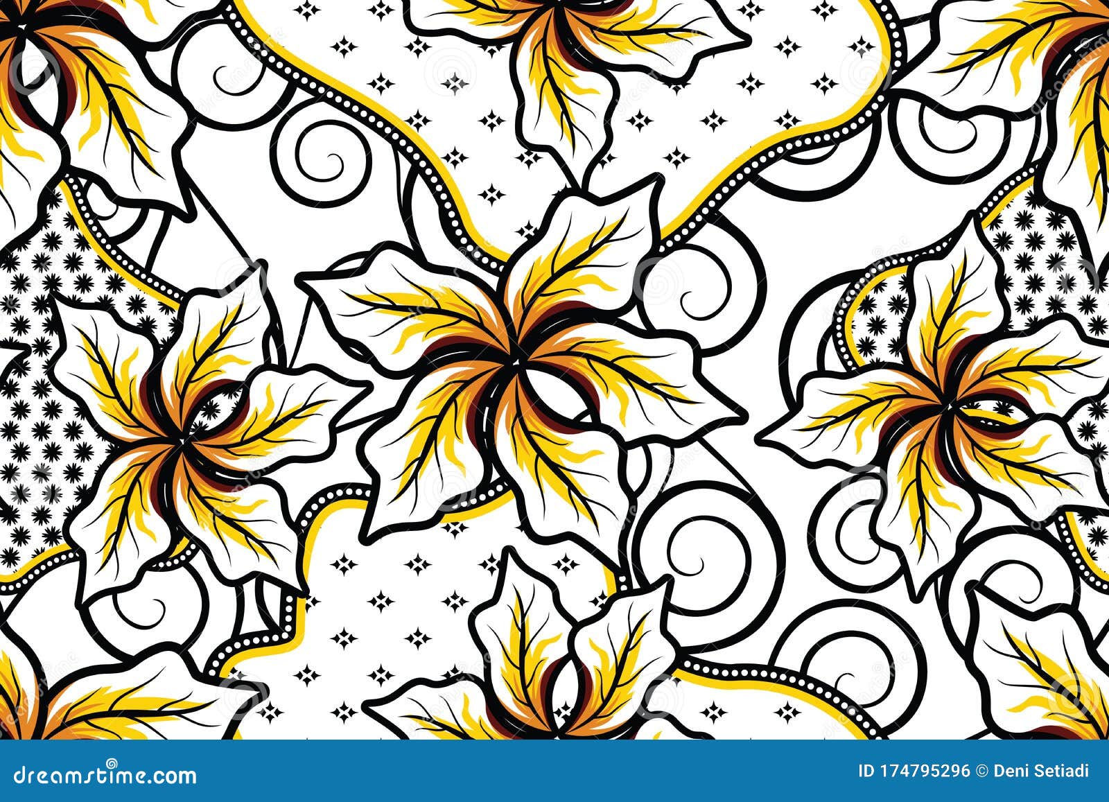 Simple Batik In Gold Background Seamless Damask Batik Pattern Royalty ... Simple Batik In Gold Background Seamless Damask Batik Pattern Royalty ...