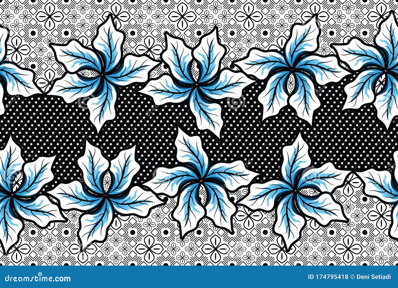 Leaf Vector Seamless Pattern, Simple Batik Motif Stock Vector ...