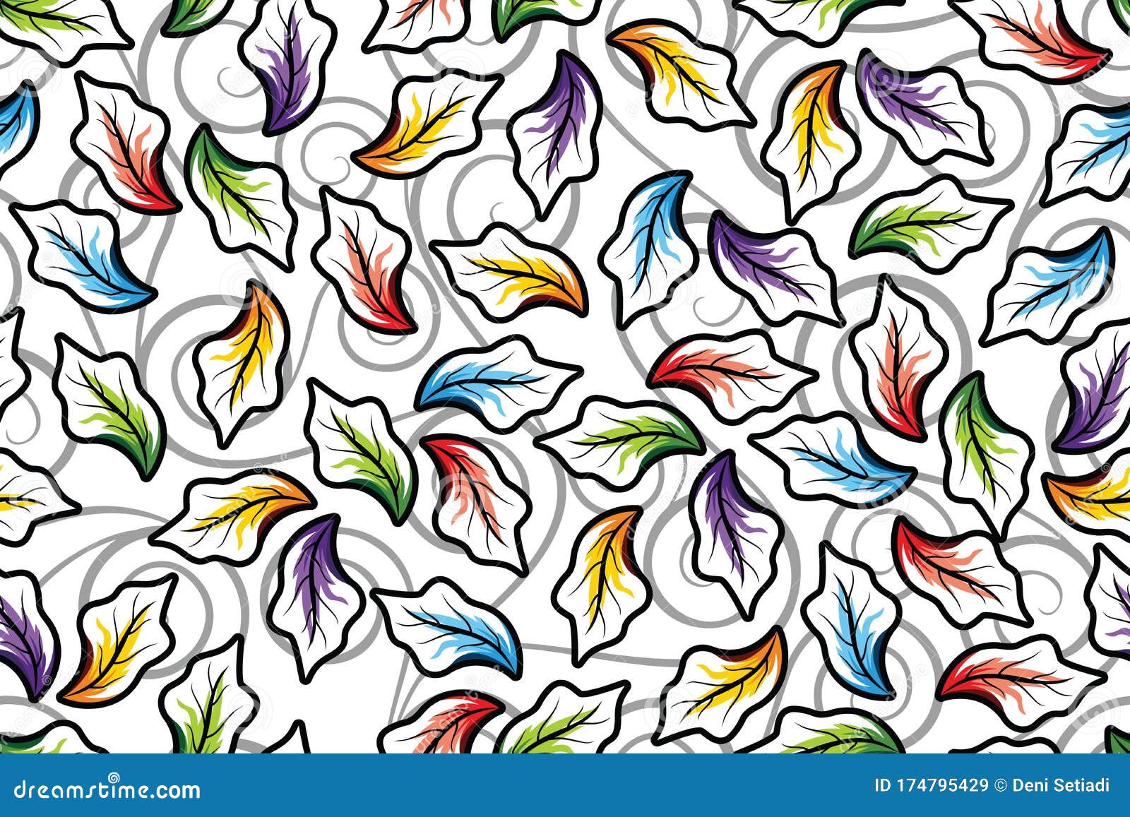 Leaf Vector Seamless Pattern, Simple Batik Motif Stock Vector ...