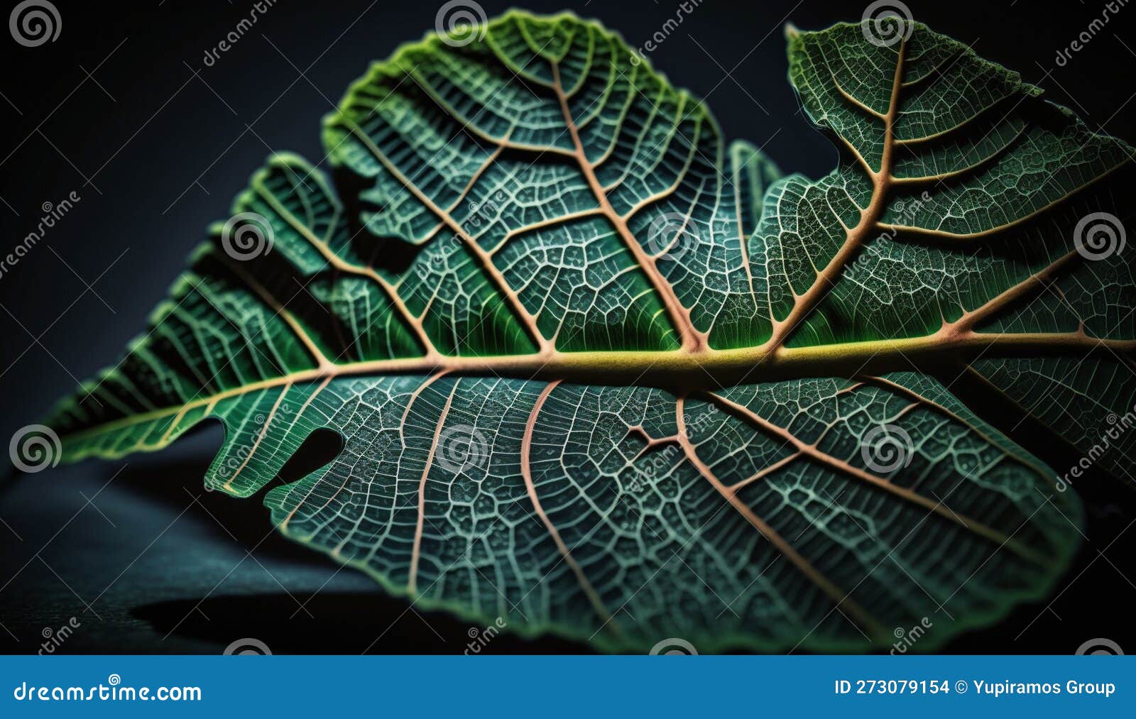 Leaf Vein Pattern on Vibrant Green Plant Generated by AI Stock ...