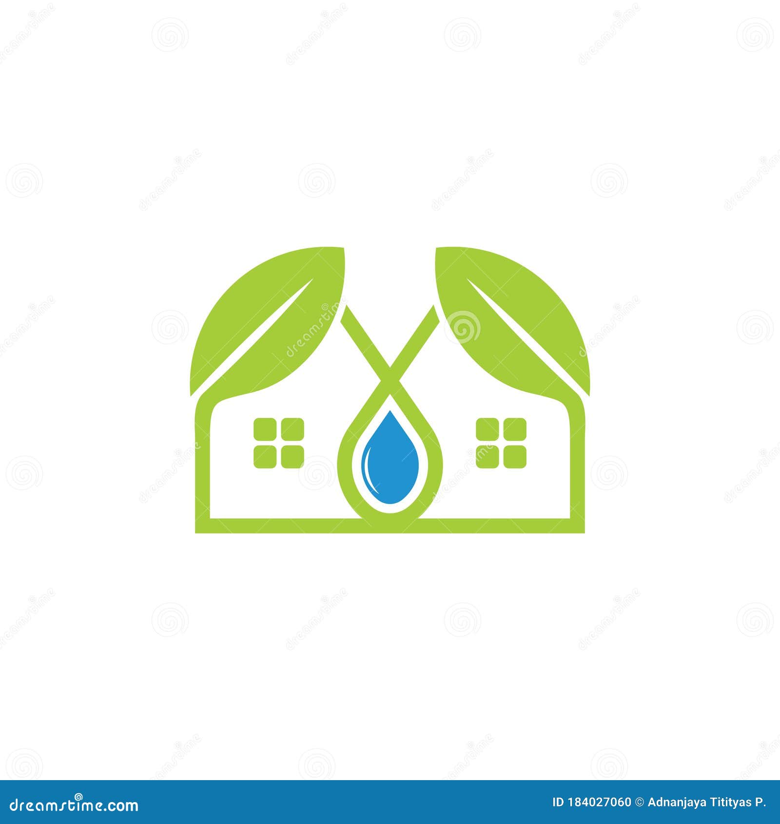 Leaf and Water Natural House Symbol Logo Vector Stock Vector ...